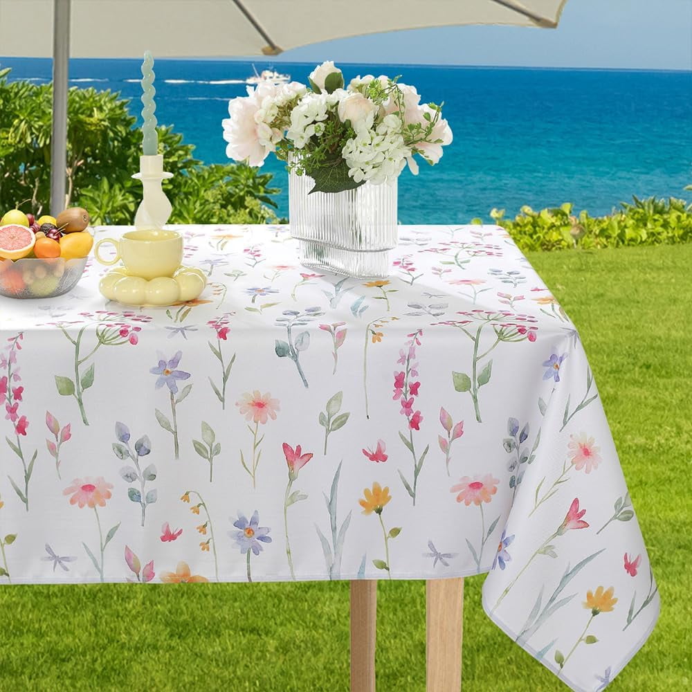 czqnlg Sunflower Tablecloths with Hole Zipper 60x102 Inch Rctangluar ...