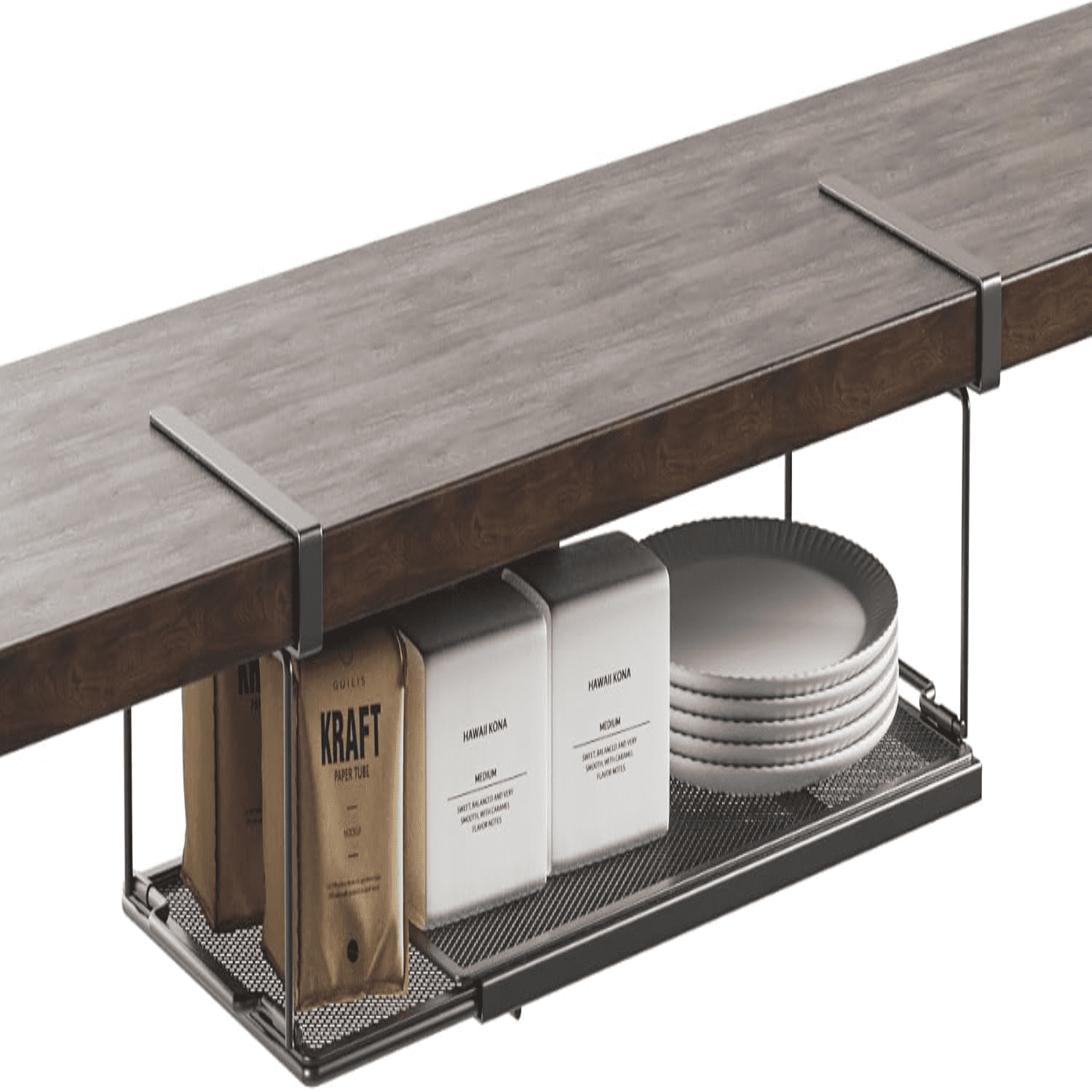 czqnlg Under Shelf Organizer Extendable Under Shelf Storage for Pantry ...