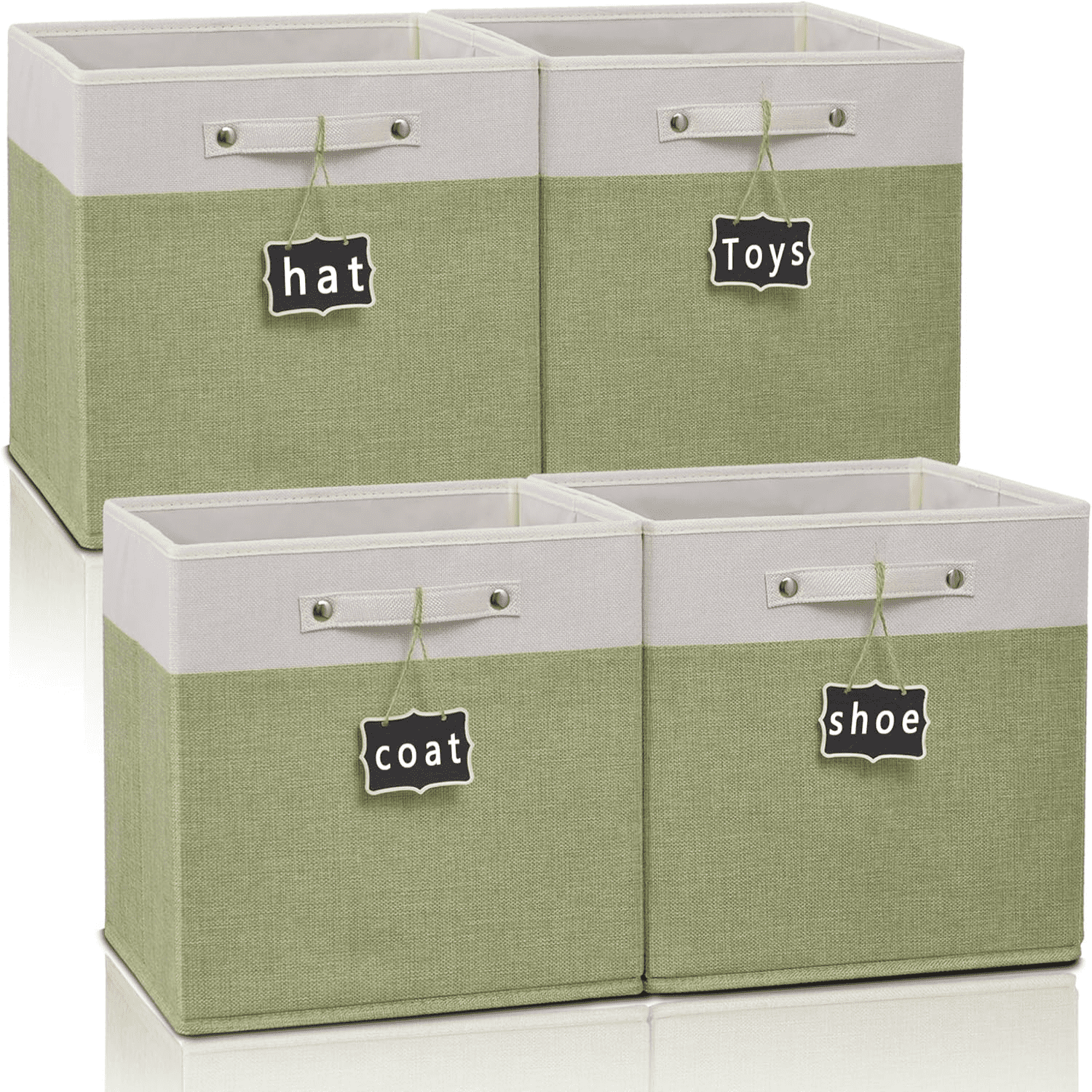Hltser 13x13x13 Storage Cube Bins 4 Pack Collapsible Fabric Storage ...
