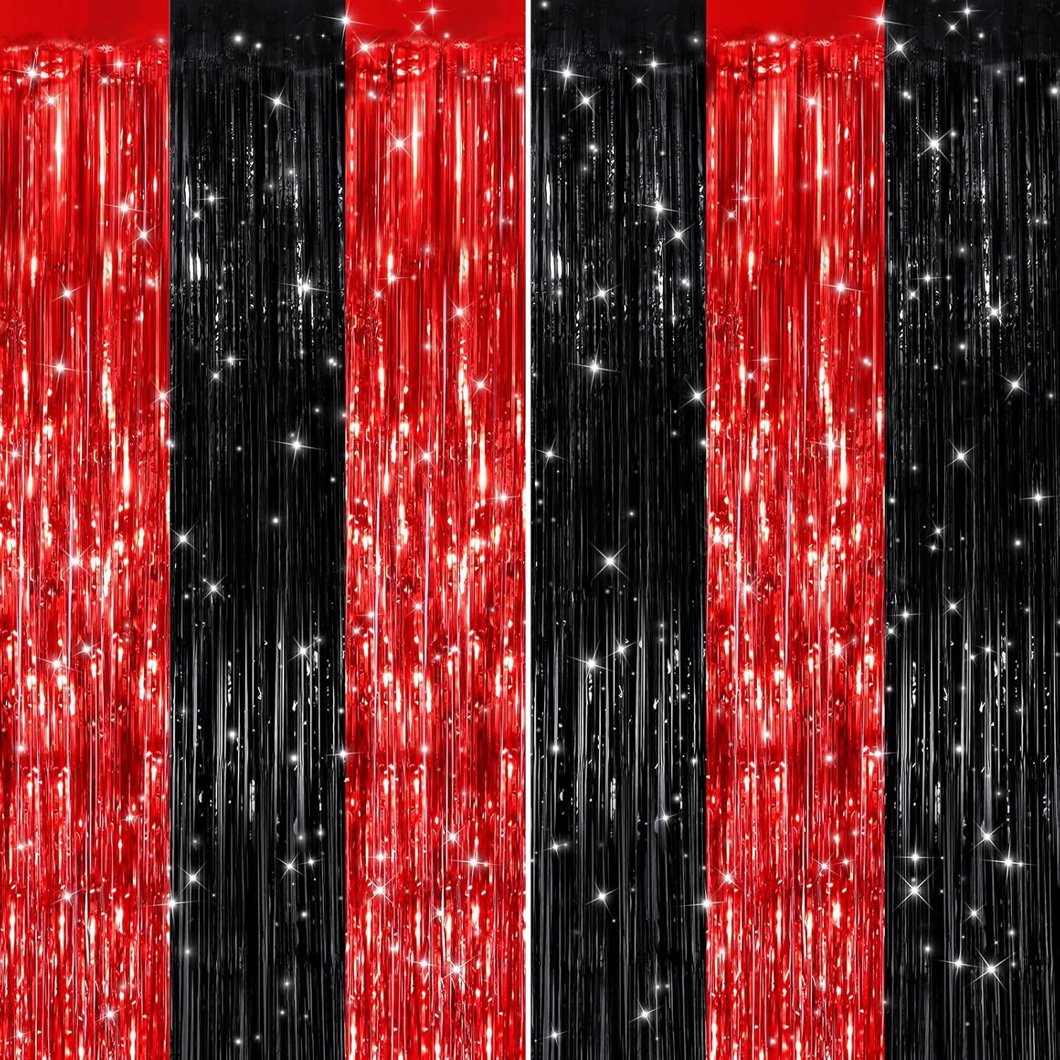 czyyul 2 Pack Pastel Pink Metallic Tinsel Foil Fringe Curtains Door ...