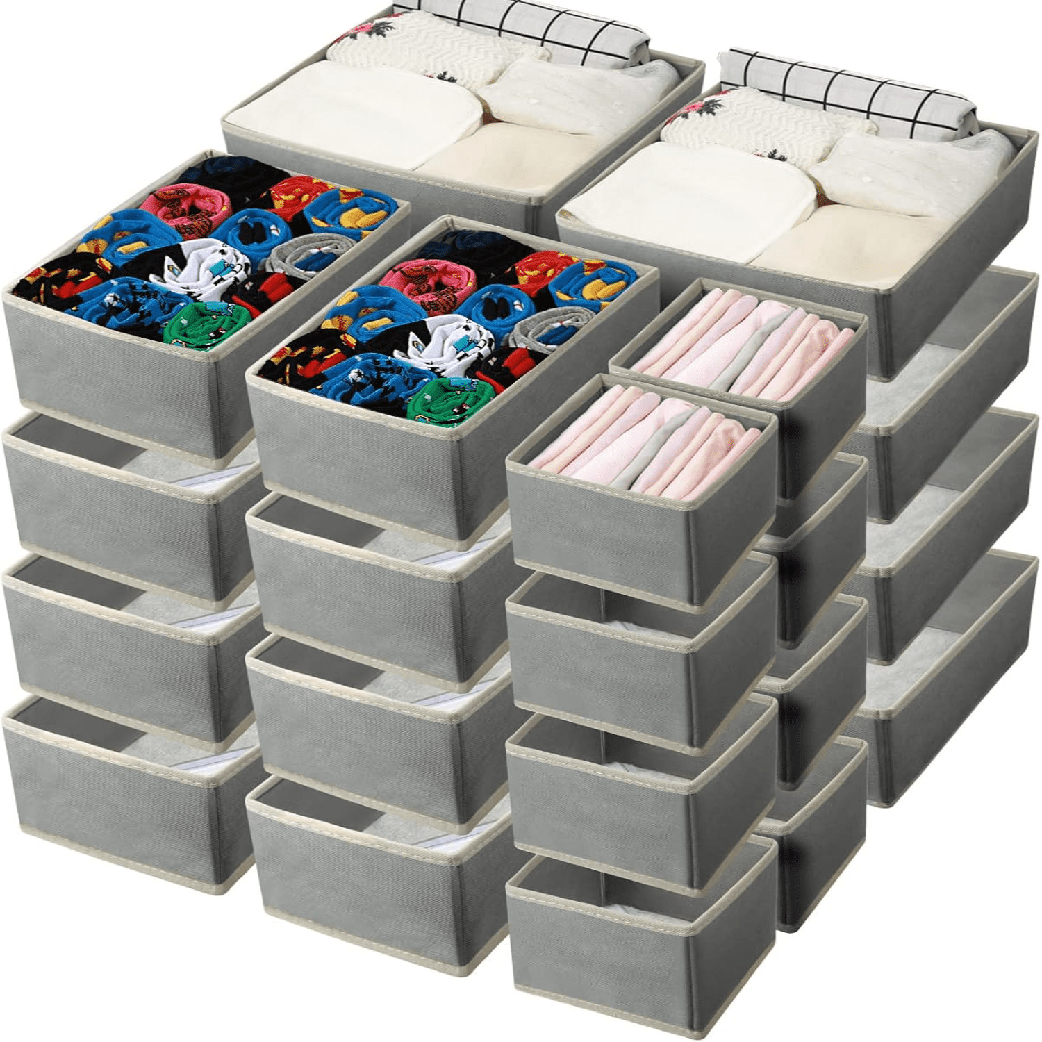 czyyul 24 Set Clothes Dresser Drawer Organizers Dividers Nursery ...