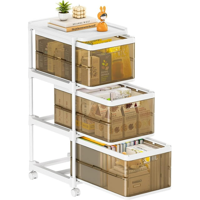 czyyul 3 Drawer Storage Organzier - Plastic Drawer Stroage Stackable ...