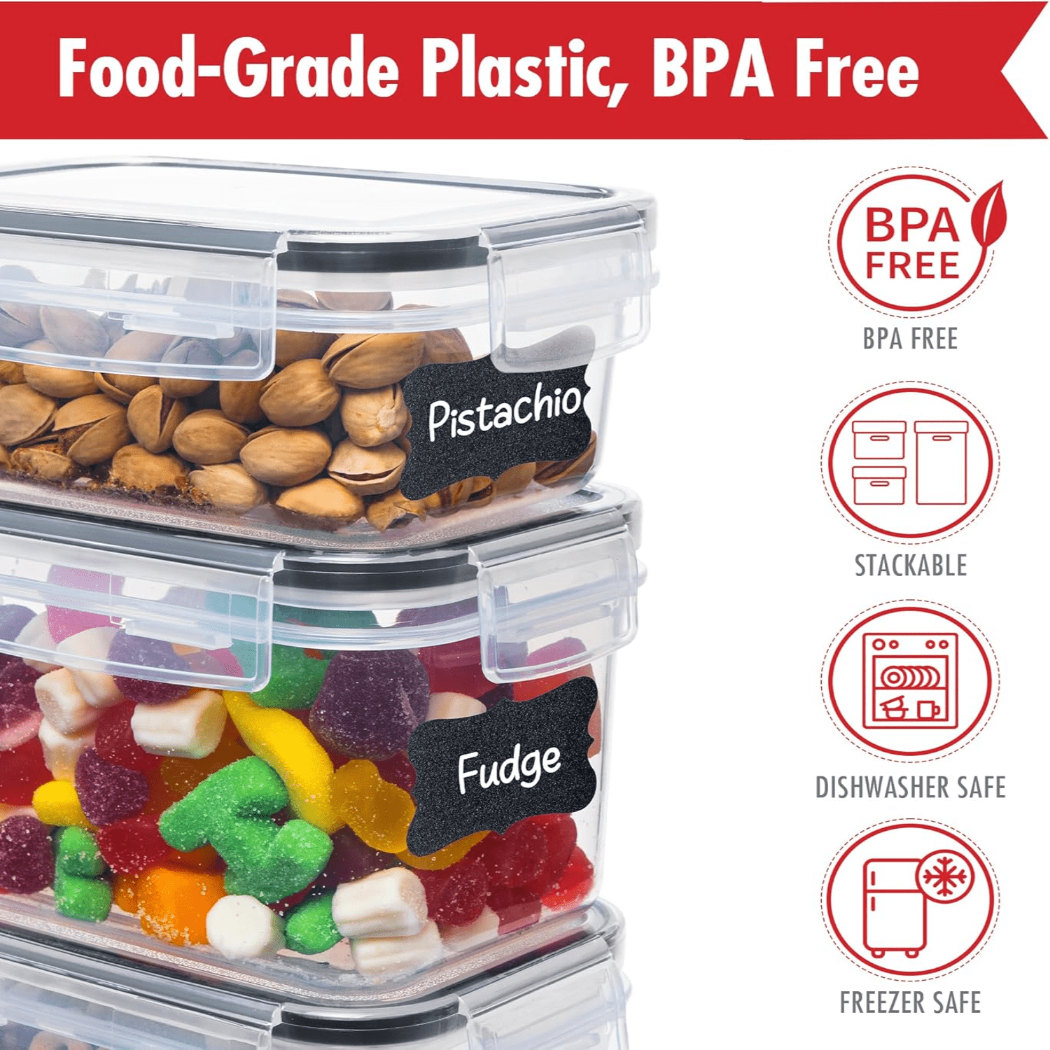 czyyul 42 PACK Airtight Food Storage Containers Set with Lids for ...