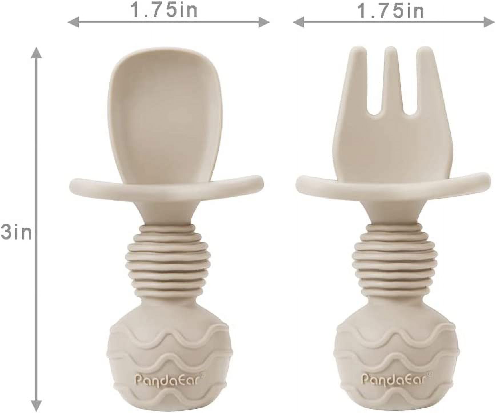 chdqwer 6 Pack Silicone Baby Spoons and Fork Feeding Set- Anti-Choke ...