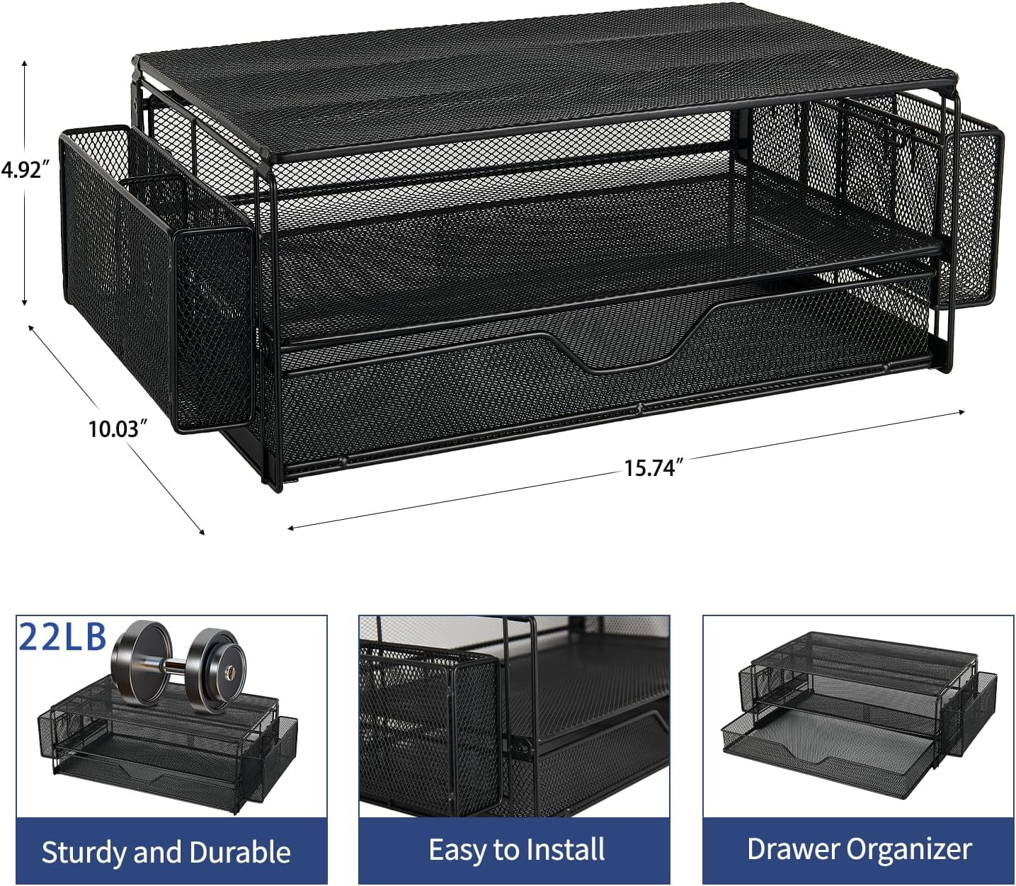 sasyxdc AUPSEN 2 Tier Computer Monitor Stands with Drawer and 2 Pencil ...
