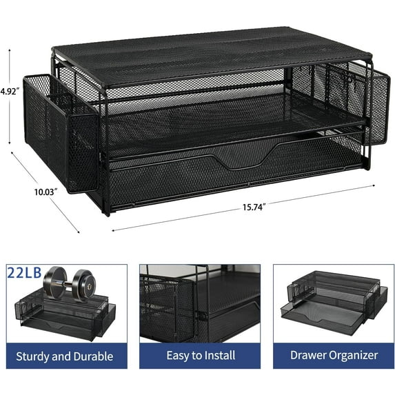 sasyxdc AUPSEN 2 Tier Computer Monitor Stands with Drawer and 2 Pencil ...