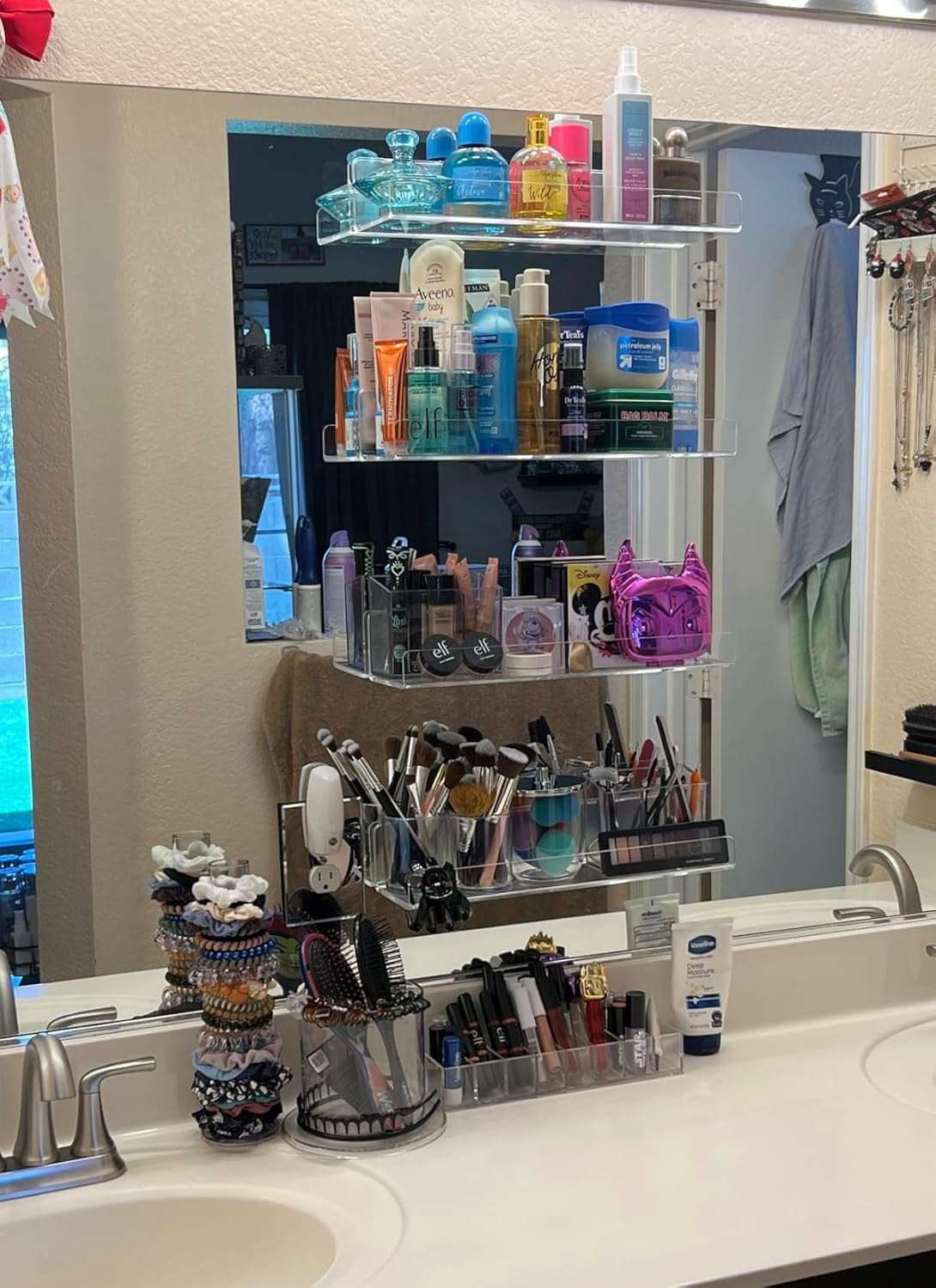 czyyul Acrylic Shower Caddy Shelves 2 Pack Adhesive Bathroom Storage ...