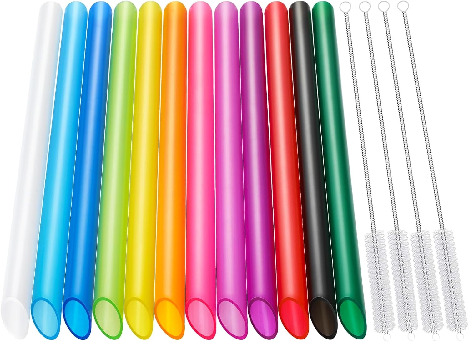 czyyul [Angled Tips] 8 Pcs Reusable Boba Straws & Smoothie Straws ...