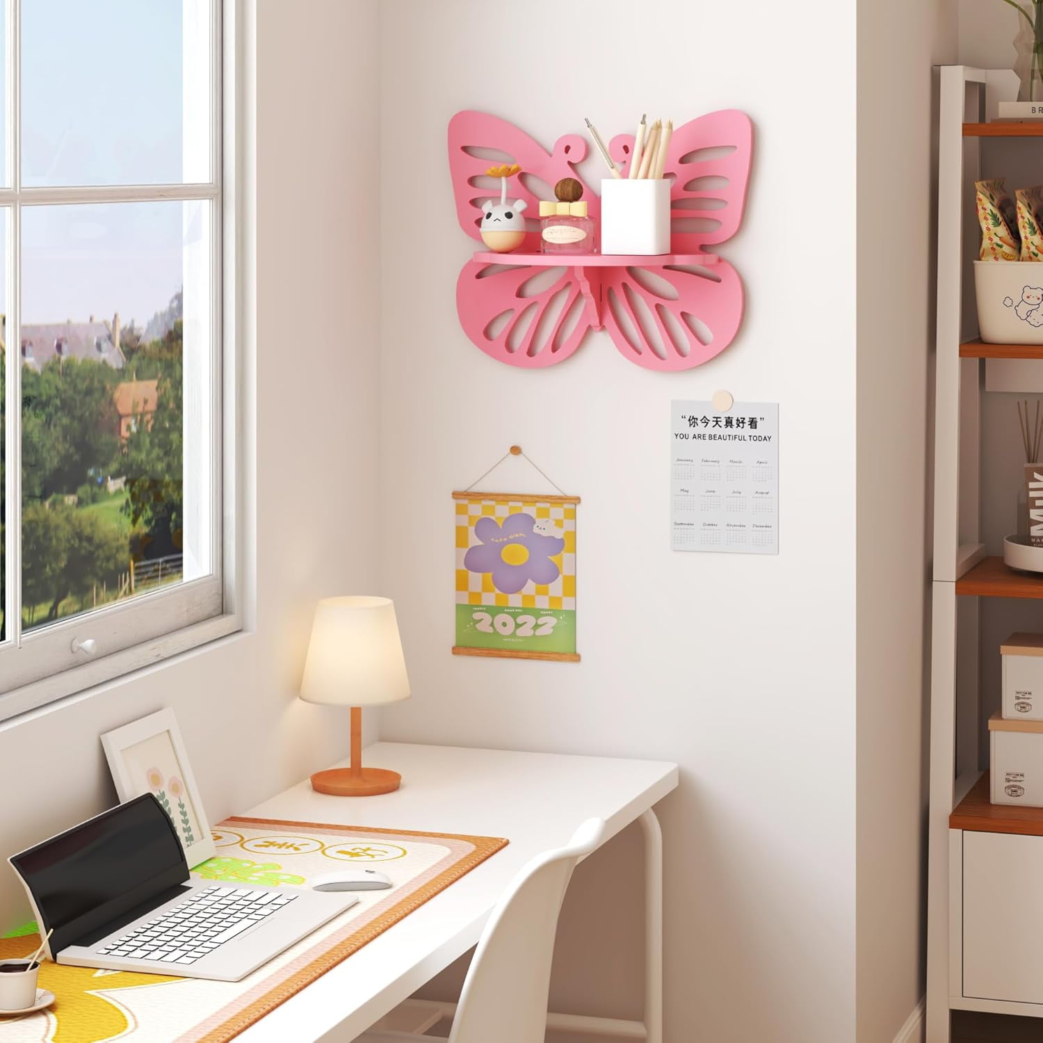 czyyul Butterfly Shaped Nursery Wall Deor Floating Shelf Small ...