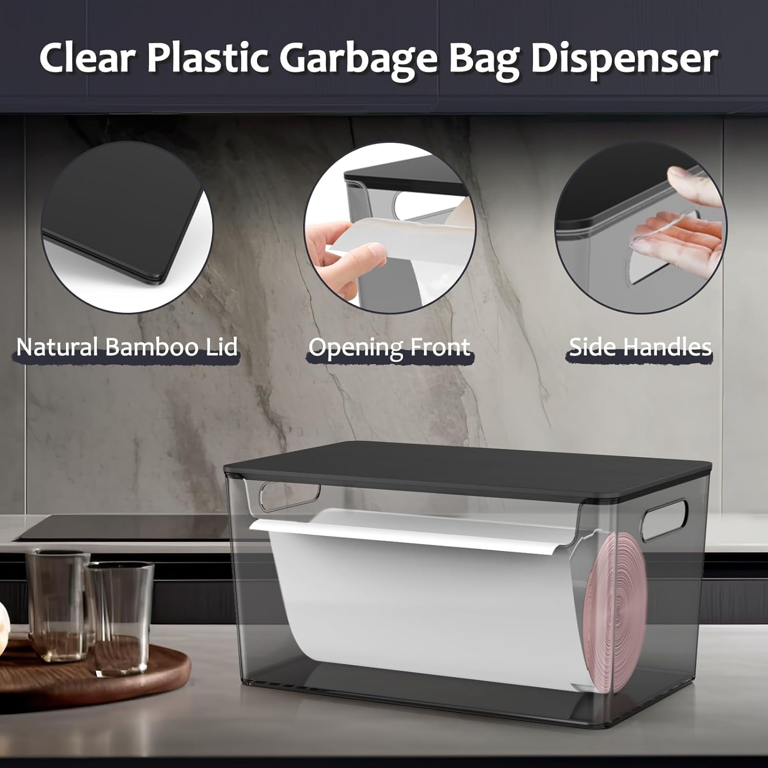 czyyul COAZEX 2 Pack Trash Bag Holder Under Sink Stackable Plastic ...