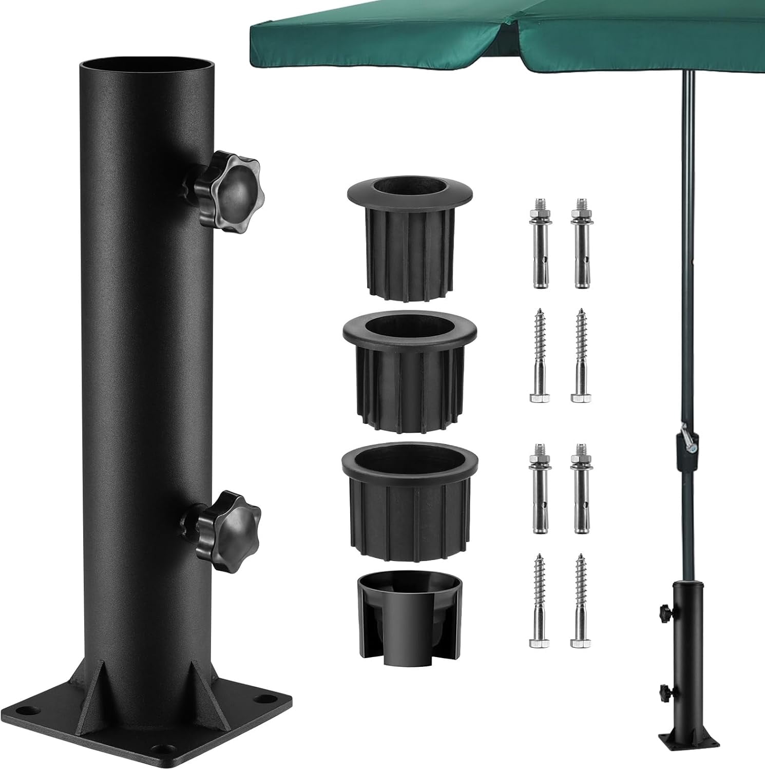czyyul Enhanced Deck Mount in Wood Ground Flag Pole Holder Bolt Down ...