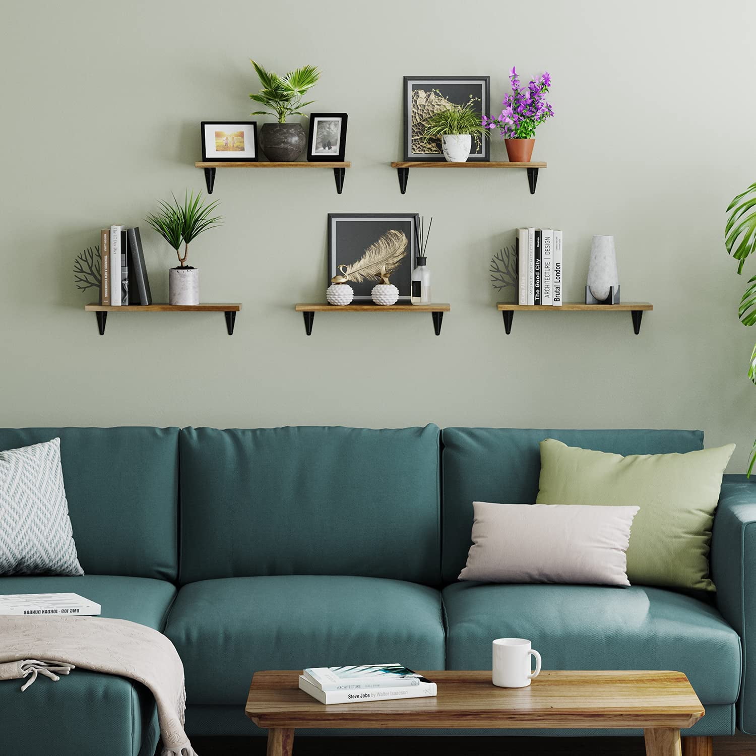 czyyul Flota 17"x 4.5" Book Shelves Floating Shelves for Living Room ...