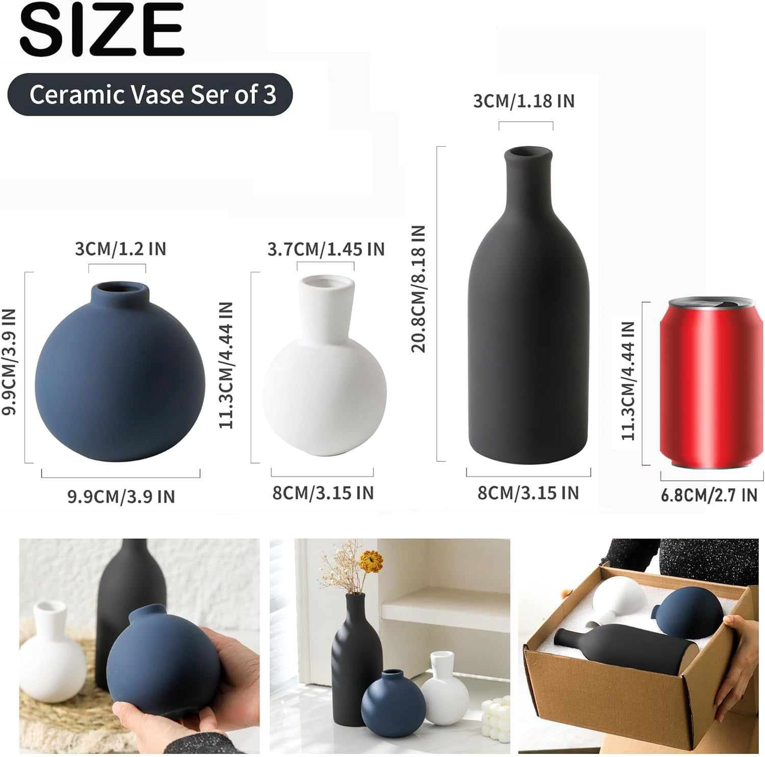 czyyul KFHDMCV Ceramic Vase Vases Decor Rustic Farmhouse Decor Pottery ...
