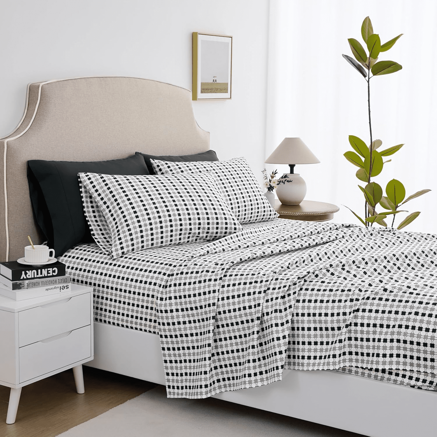 czyyul King Size Bed Sheets Set Deep Pockets - 6PC Floral Ultra Soft ...