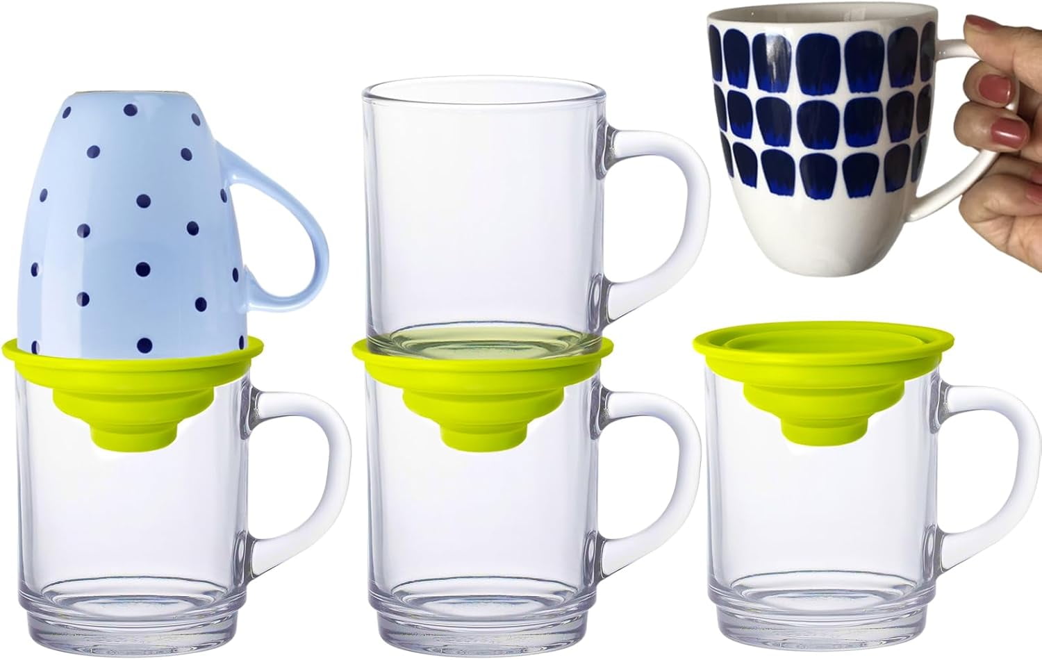 czyyul Mug Stacker Kitchen Cabinet Shelf Organizer for Cupboard and ...