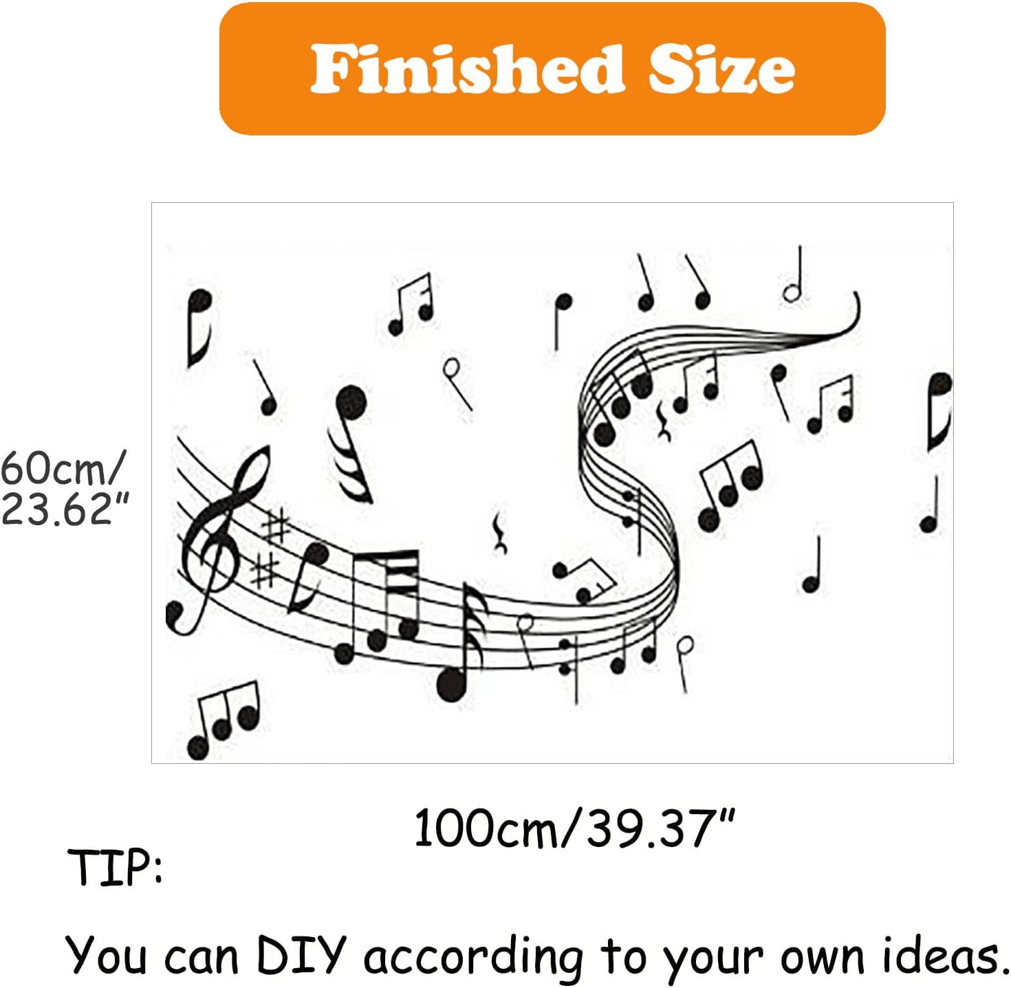 czyyul Music Wall Art Notes Notation Sticker Decals Home Removable ...