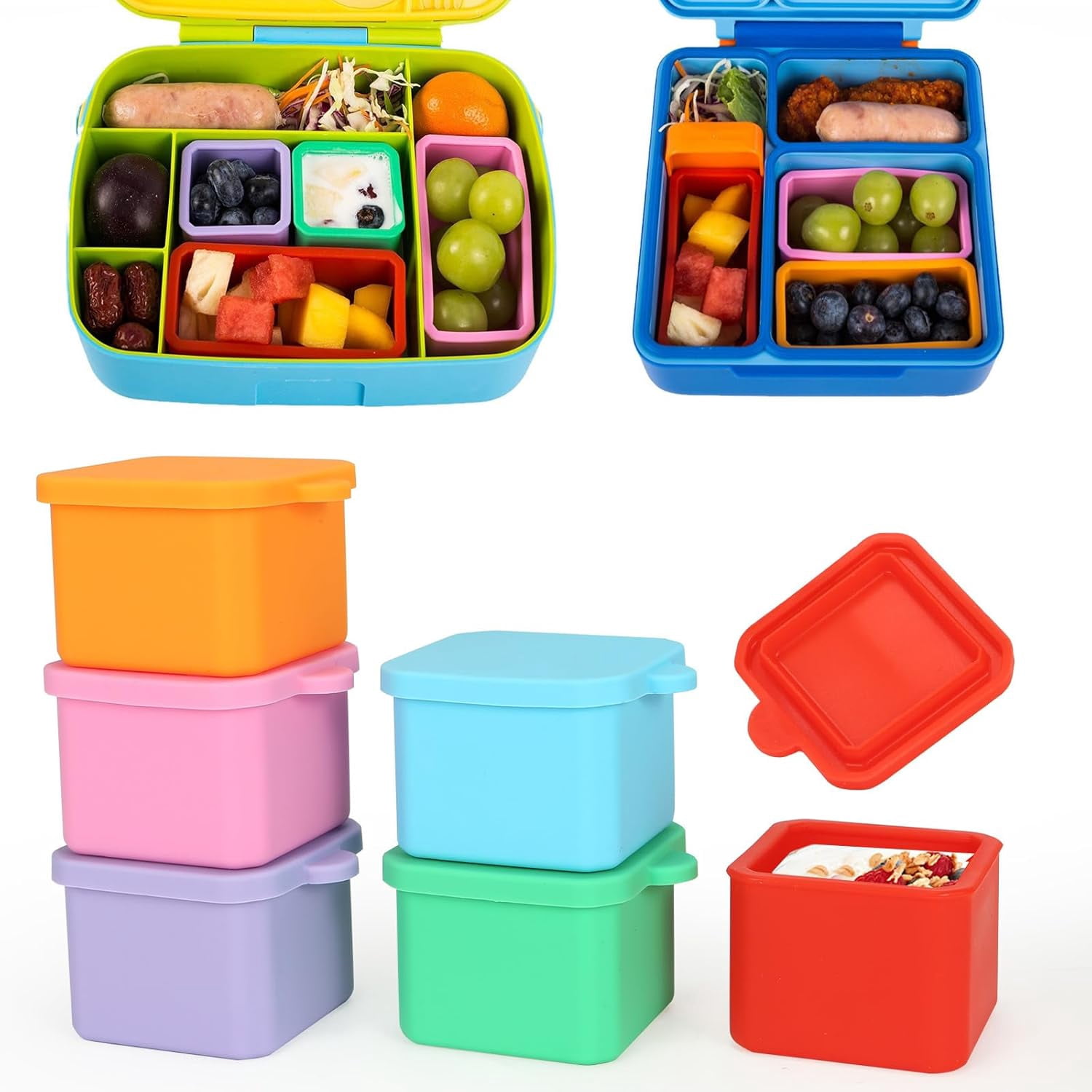 dxynlzq Silicone Salad Dressing Container To Go 6PCS Reusable Snack ...