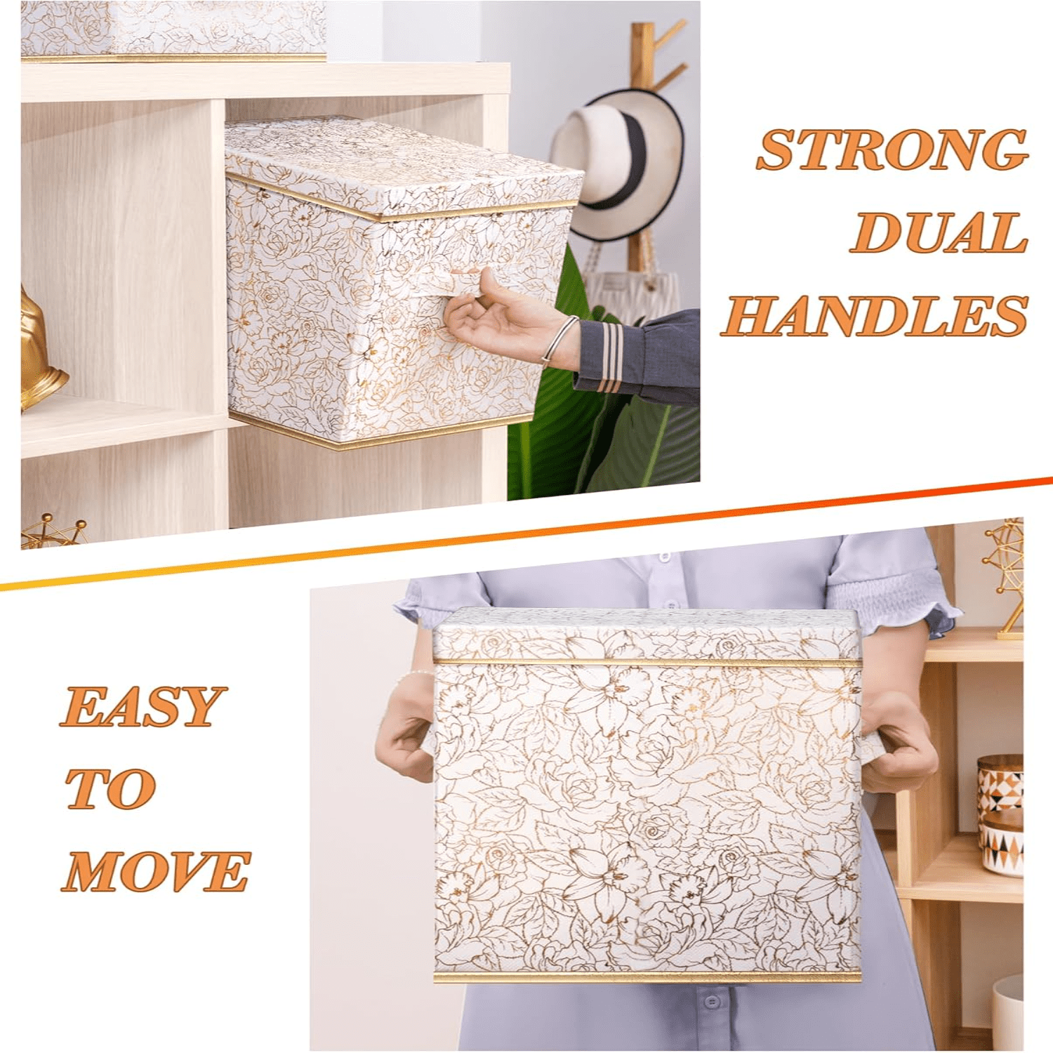 czyyul Storage Cubes with Lids 11 Inch Foldable Metallic Fabric Cube ...