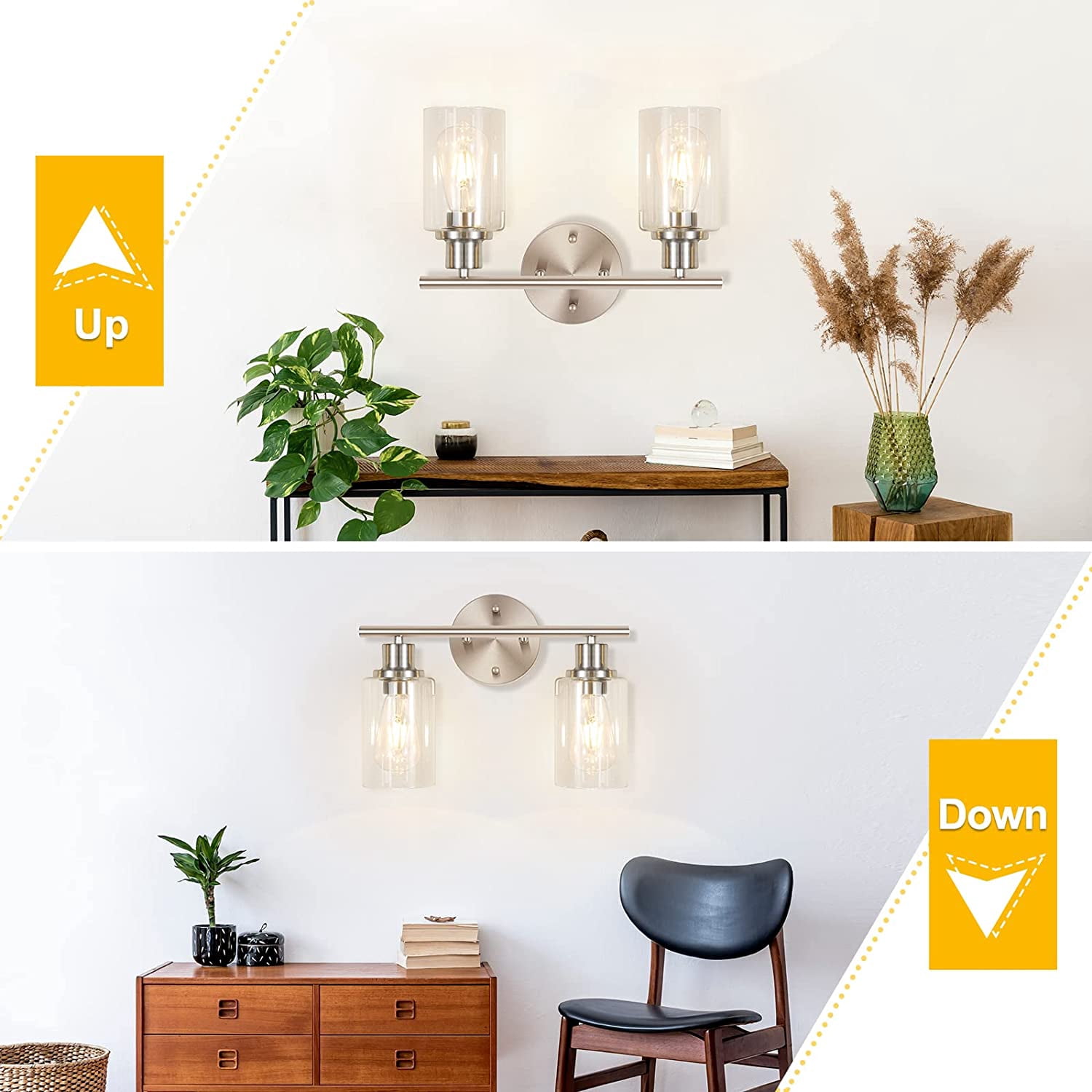 czyyul Vanity Wall Light Fixtures Modern 3 Lights Wall Sconce with ...