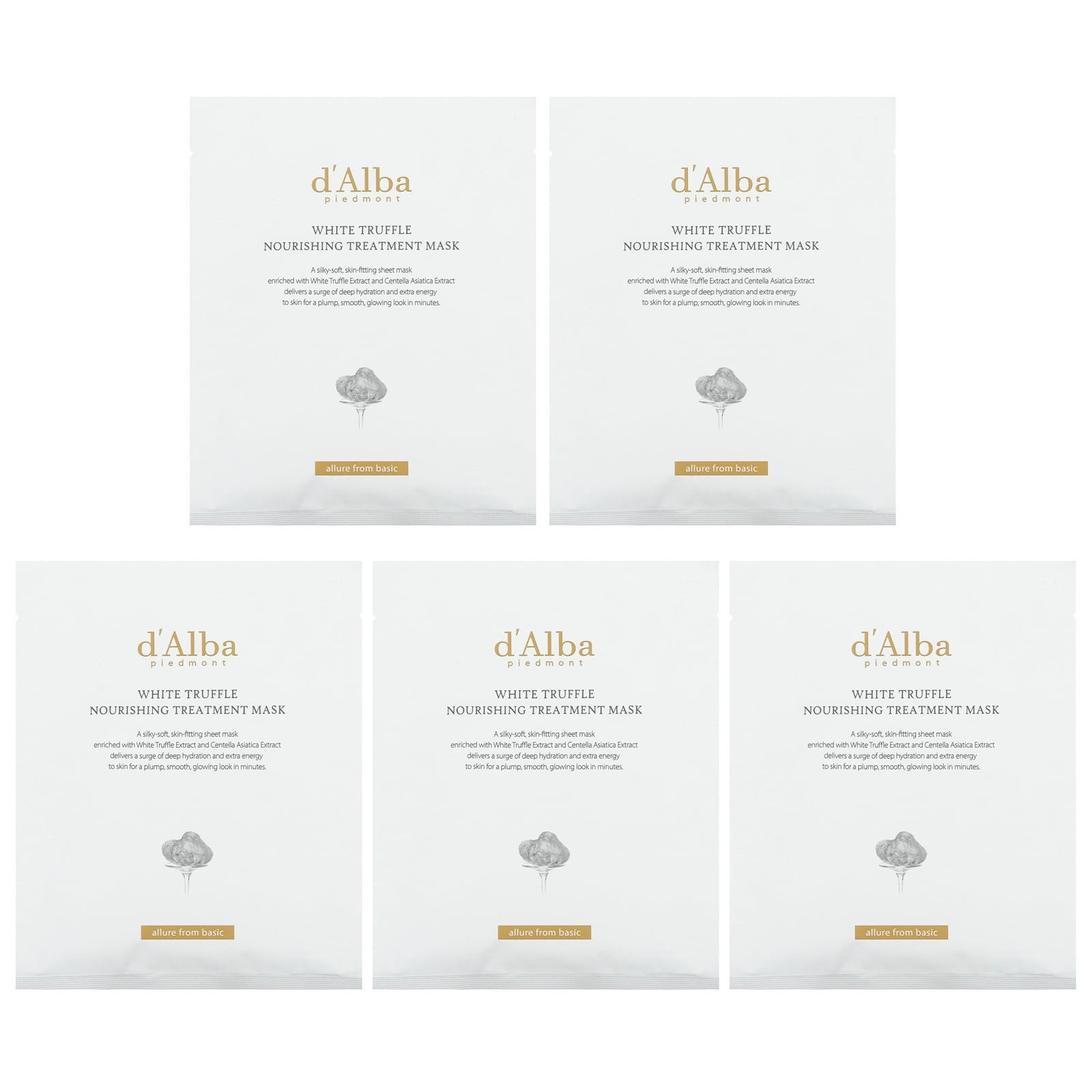 d'Alba White Truffle Nourishing Treatment Beauty Mask, 5 Sheet Masks, 0 ...