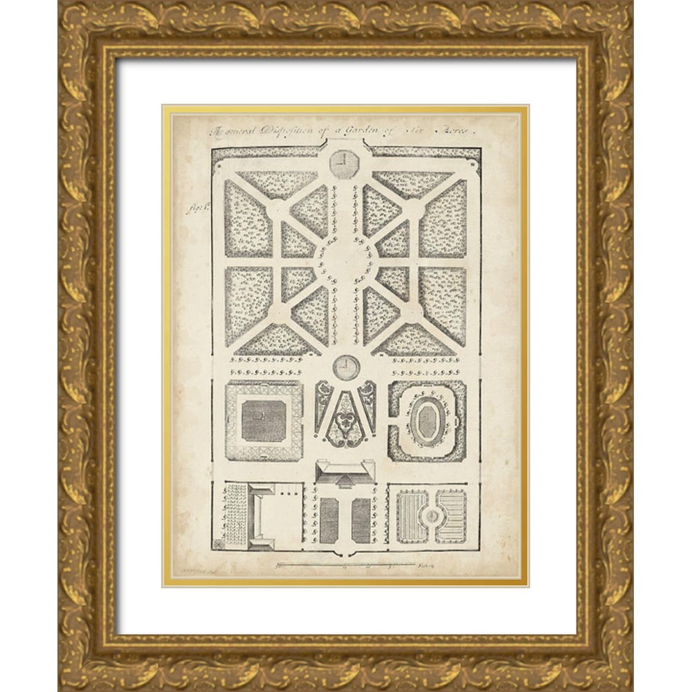 d Argenville, DeZallier 15x18 Gold Ornate Wood Framed with Double ...