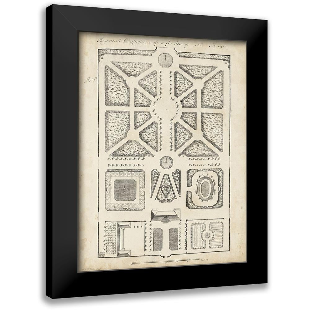 d Argenville, DeZallier 19x24 Black Modern Framed Museum Art Print Titled - Antique Garden ...