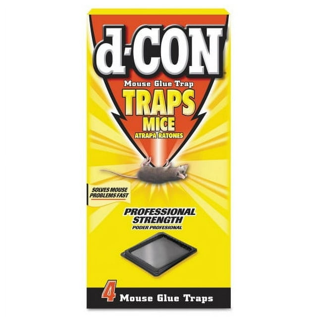 d-CON Mouse Glue Trap, Plastic, 4 Traps/Box, 12 Boxes/Carton,Each ...