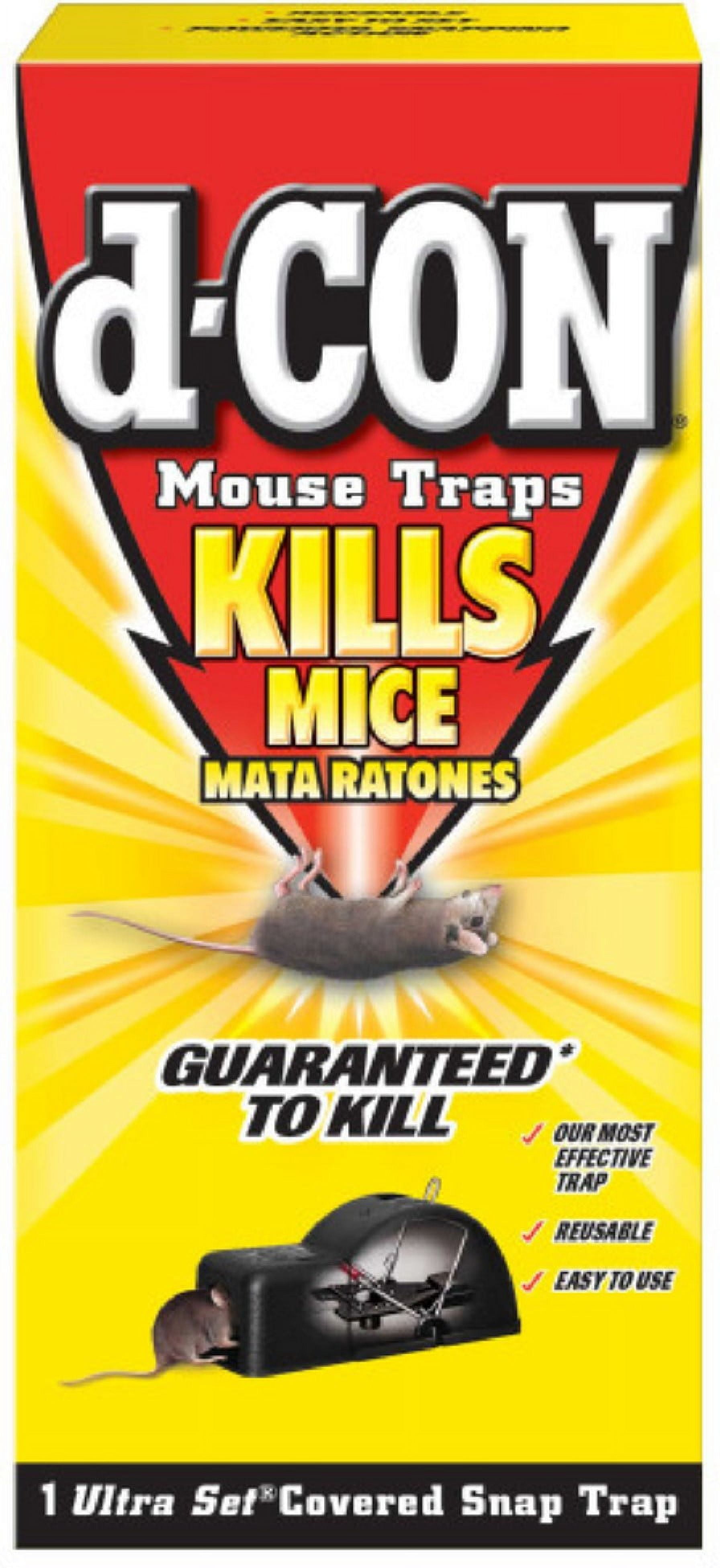 d-CON Reusable Covered Mouse Snap Trap, Easy to Set, Humane Kill, 1 ...