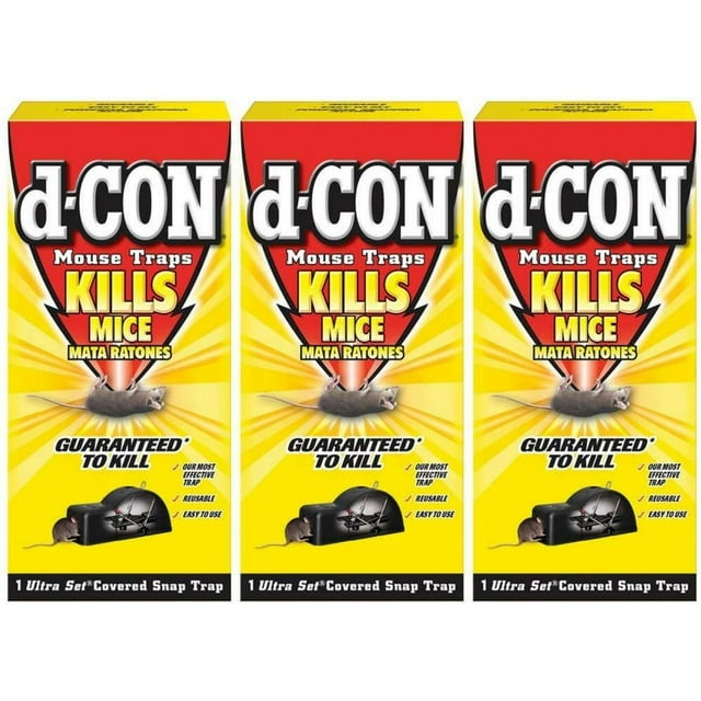 d-CON Reusable Ultra Set Covered Mouse Snap Trap, 3 Pack - Walmart.com