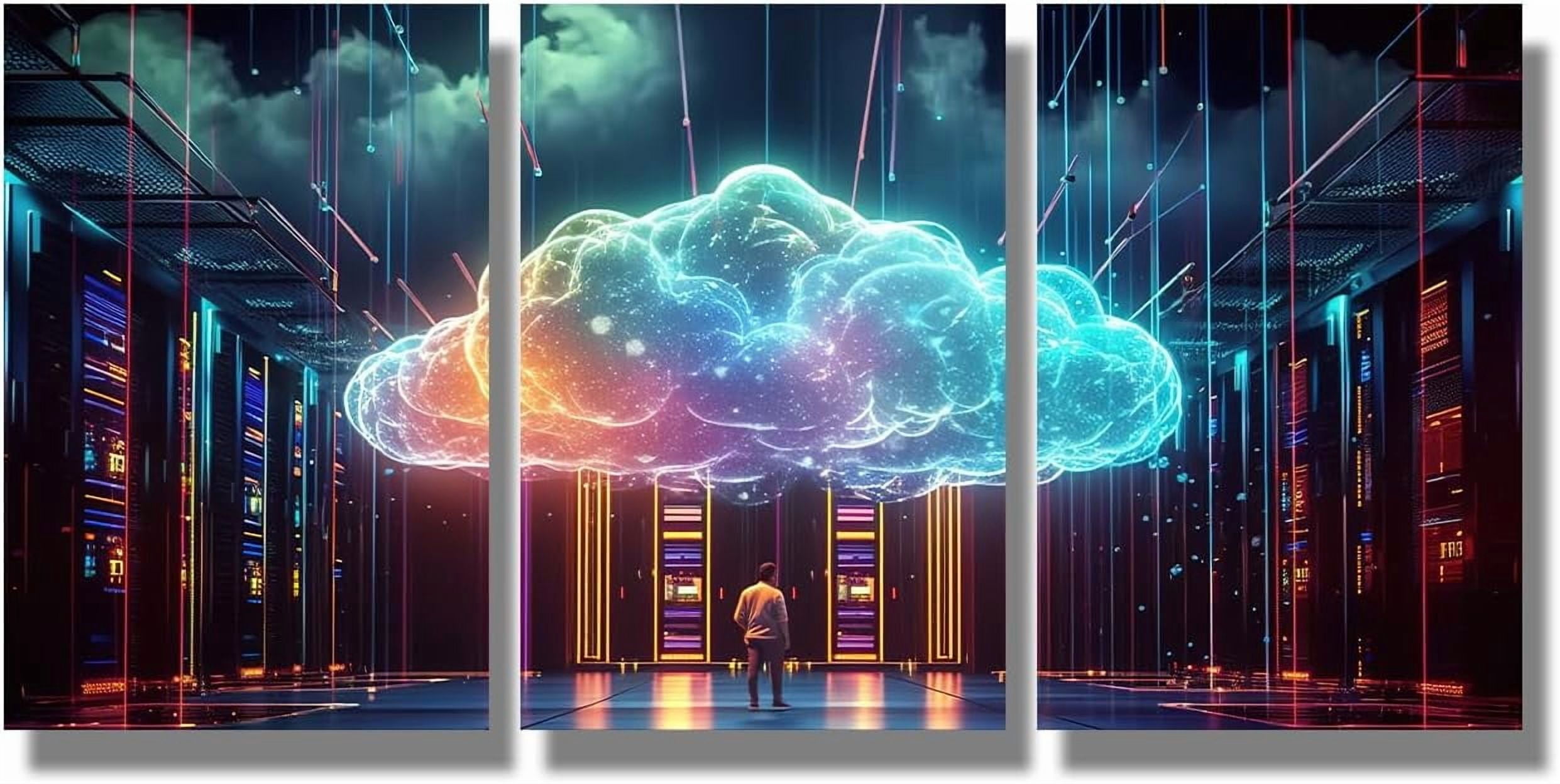d Wall Art Modern Canvas Wall Art 3 Panels Artificial Intelligence ...