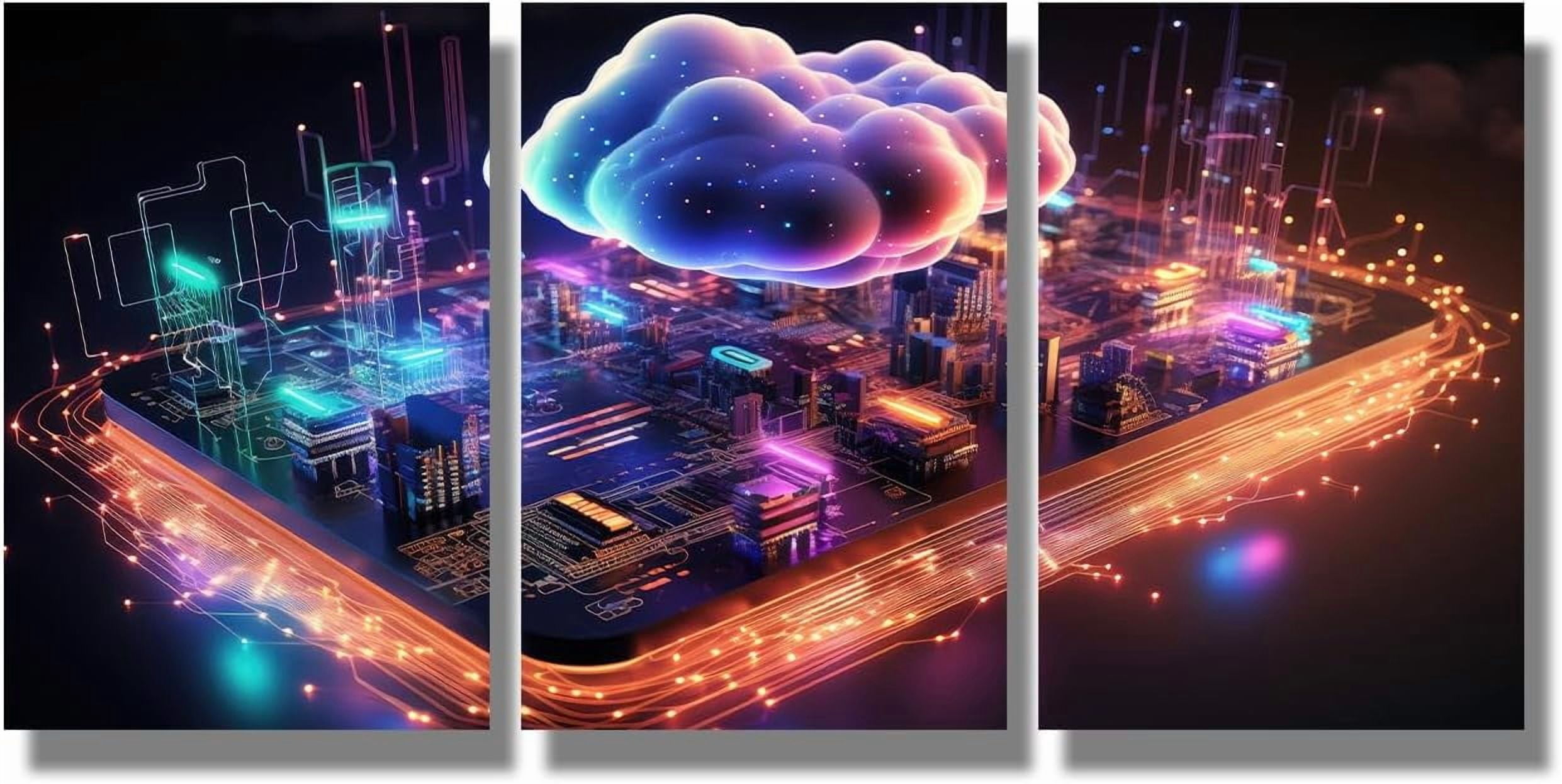 d Wall Art Modern Canvas Wall Art 3 Panels Artificial Intelligence ...