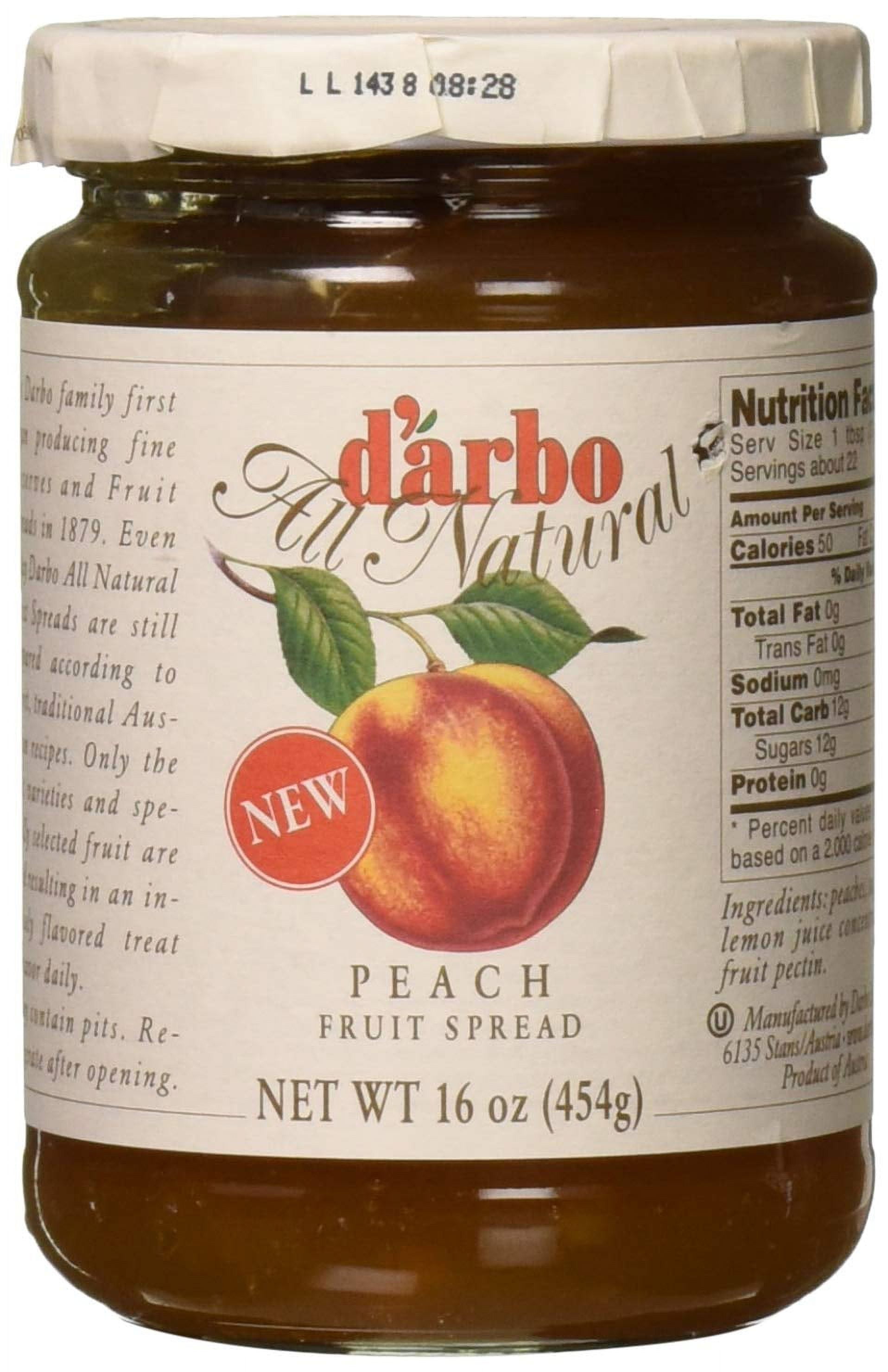 d'arbo All Natural Peach Fruit Spread, 16 Ounce - Walmart.com