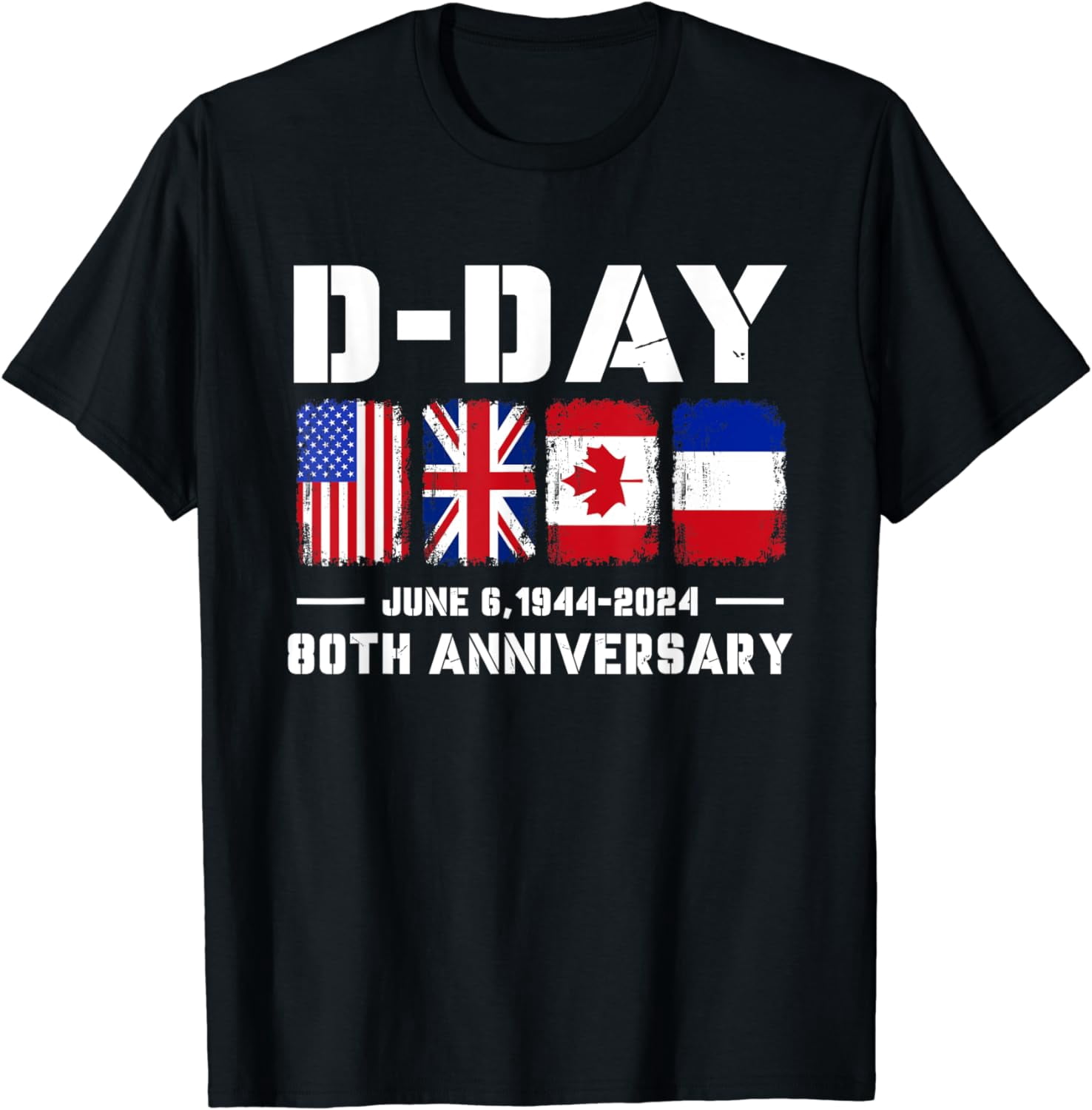 d day normandy landings 80th anniversary t shirt 1944 2024 T-Shirt ...