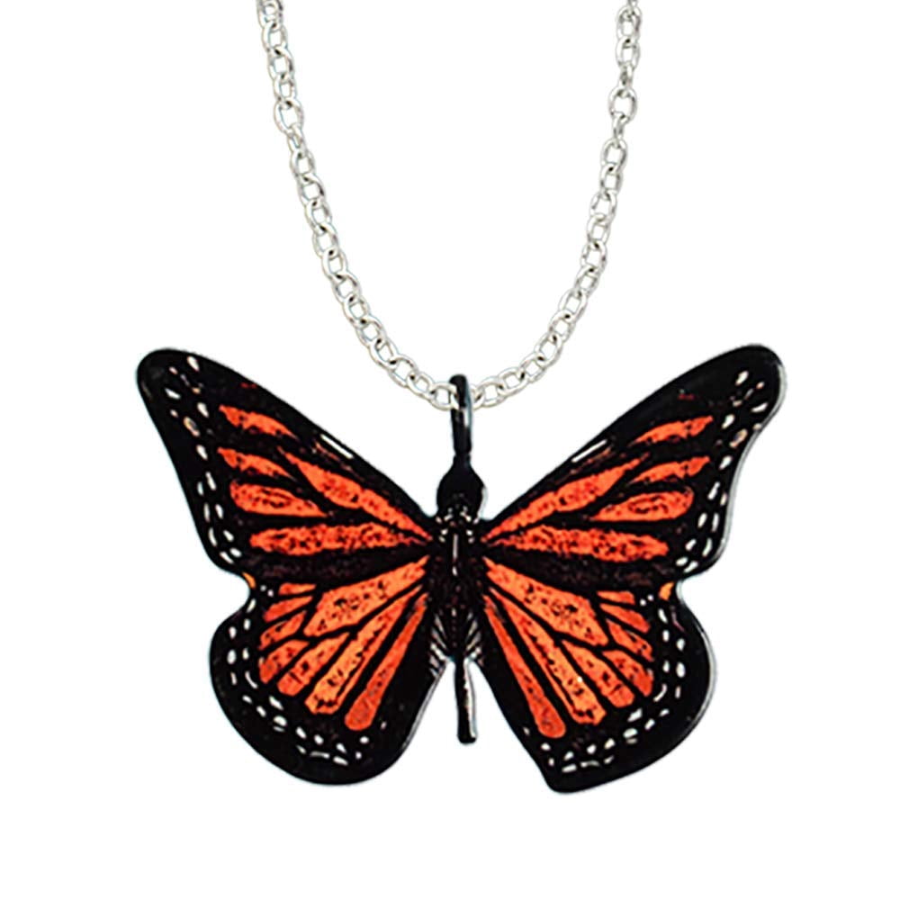 d'ears Monarch Butterfly-Shaped Necklace Stainless Steel 18" Chain ...