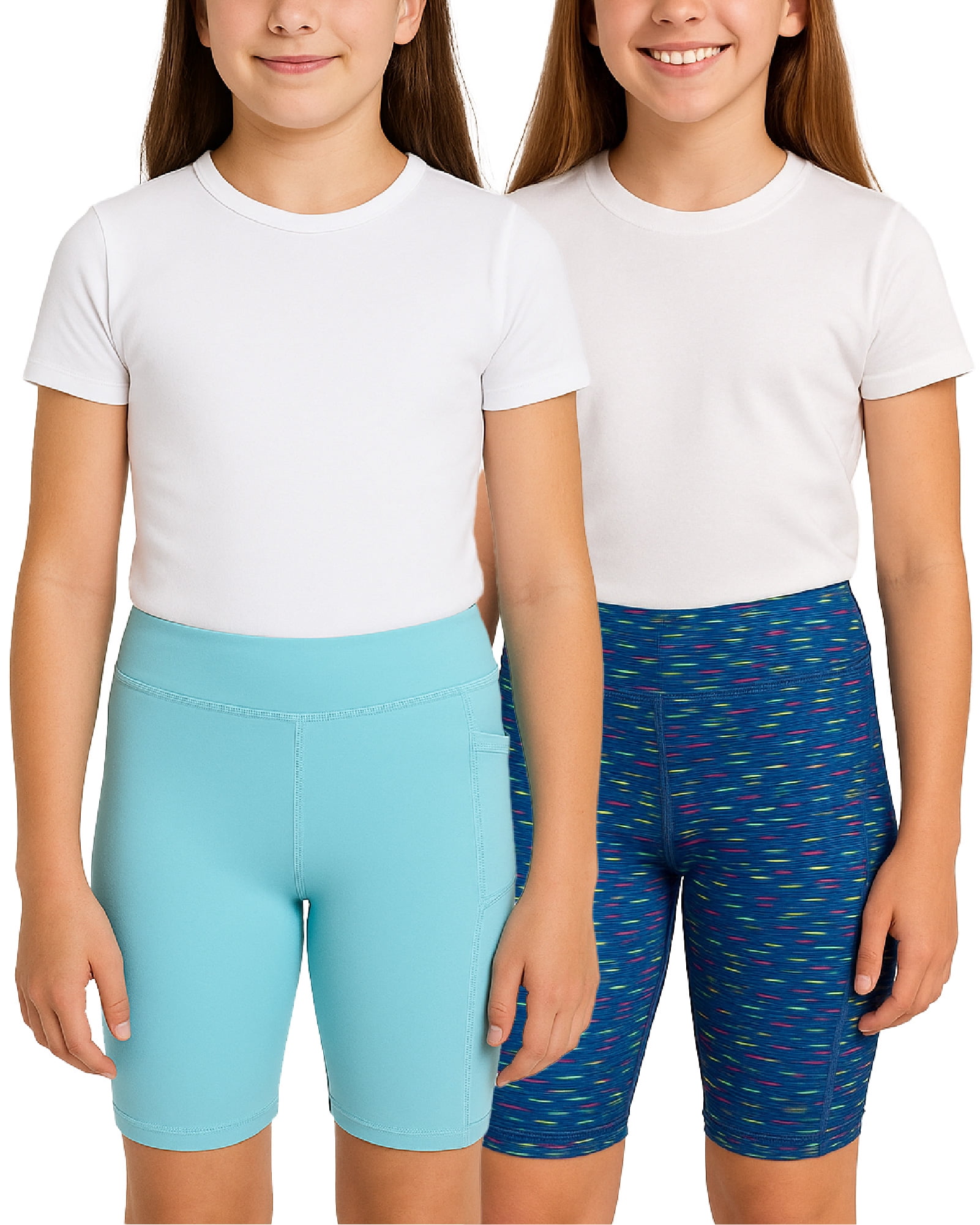 dELiA*s Girls' Biker Shorts - 2 Pack Breathable Stretch Athletic Dance ...