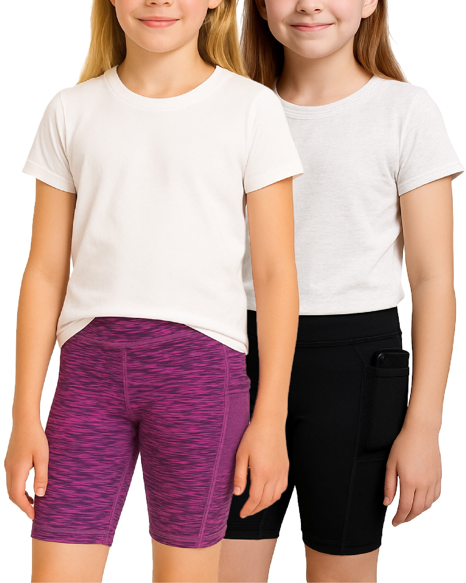 dELiA*s Girls' Biker Shorts - 2 Pack Breathable Stretch Athletic Dance ...