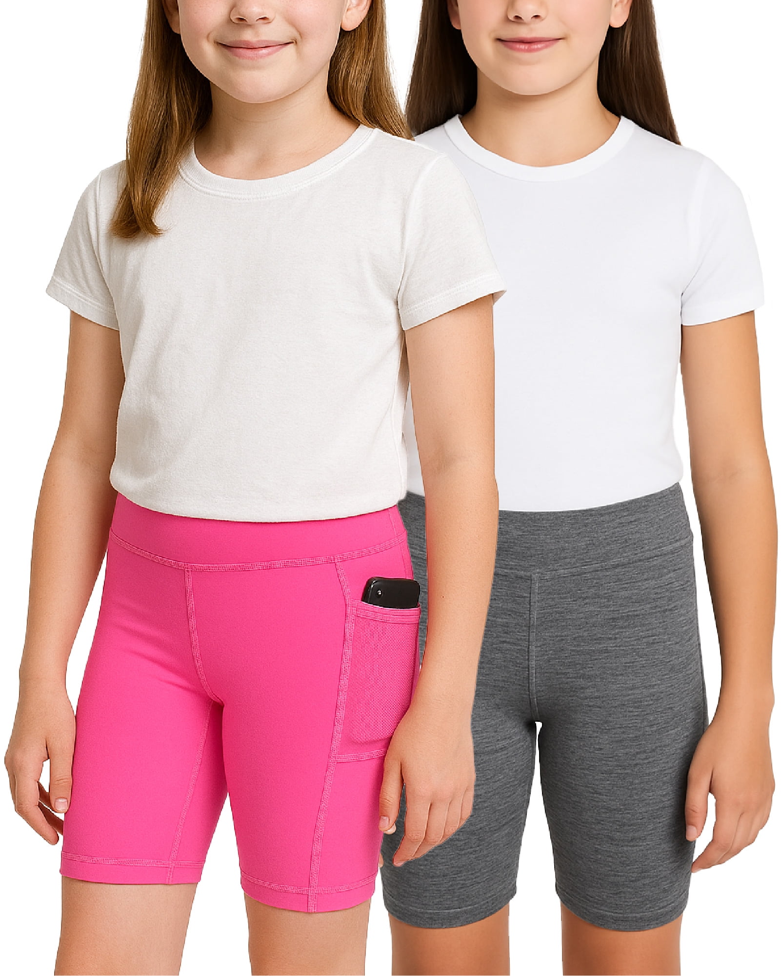 dELiA*s Girls' Biker Shorts - 2 Pack Breathable Stretch Athletic Dance ...