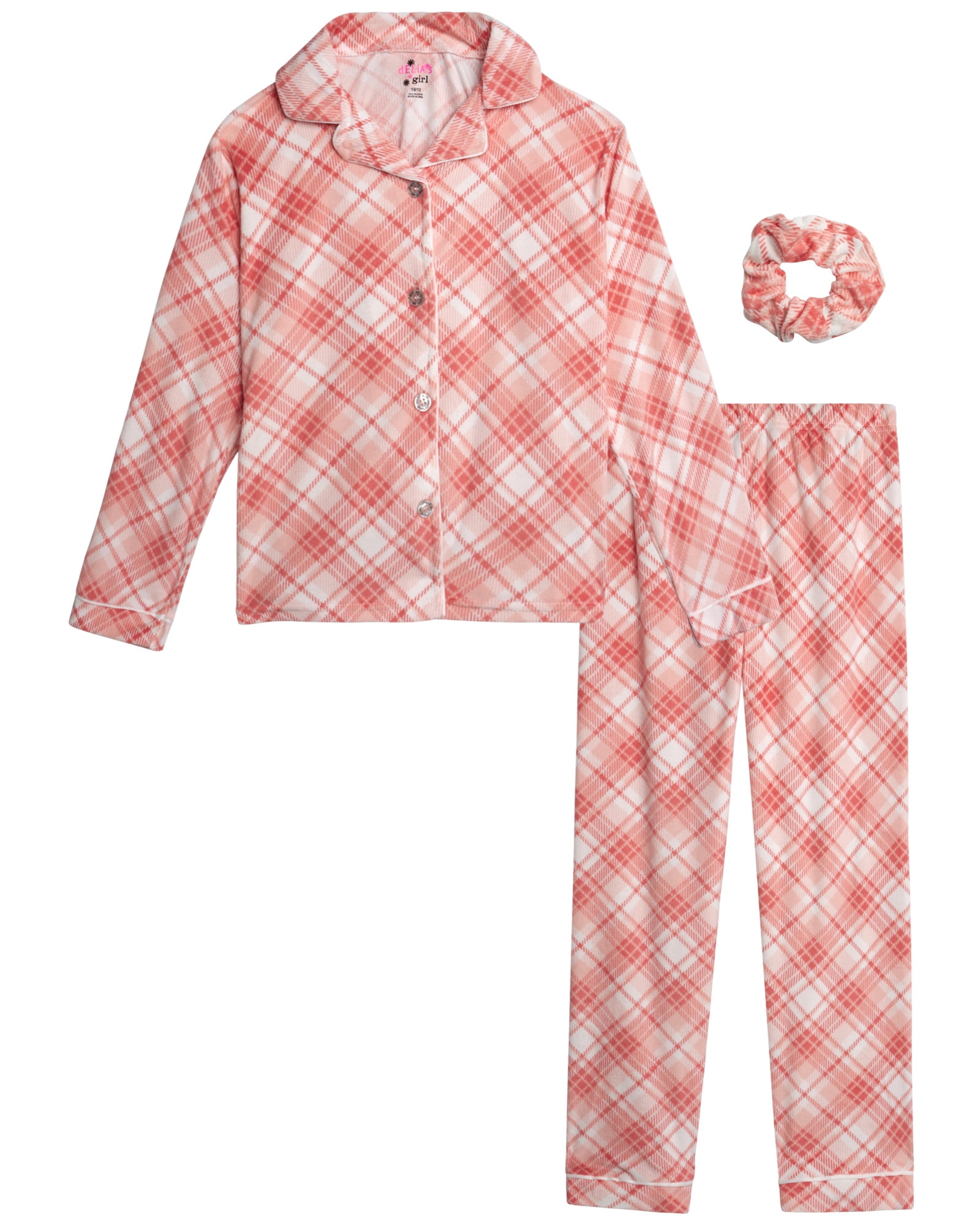 dELiA*s Girls' Pajama Set - 2 Piece Button Down Sleep Shirt and Pants ...