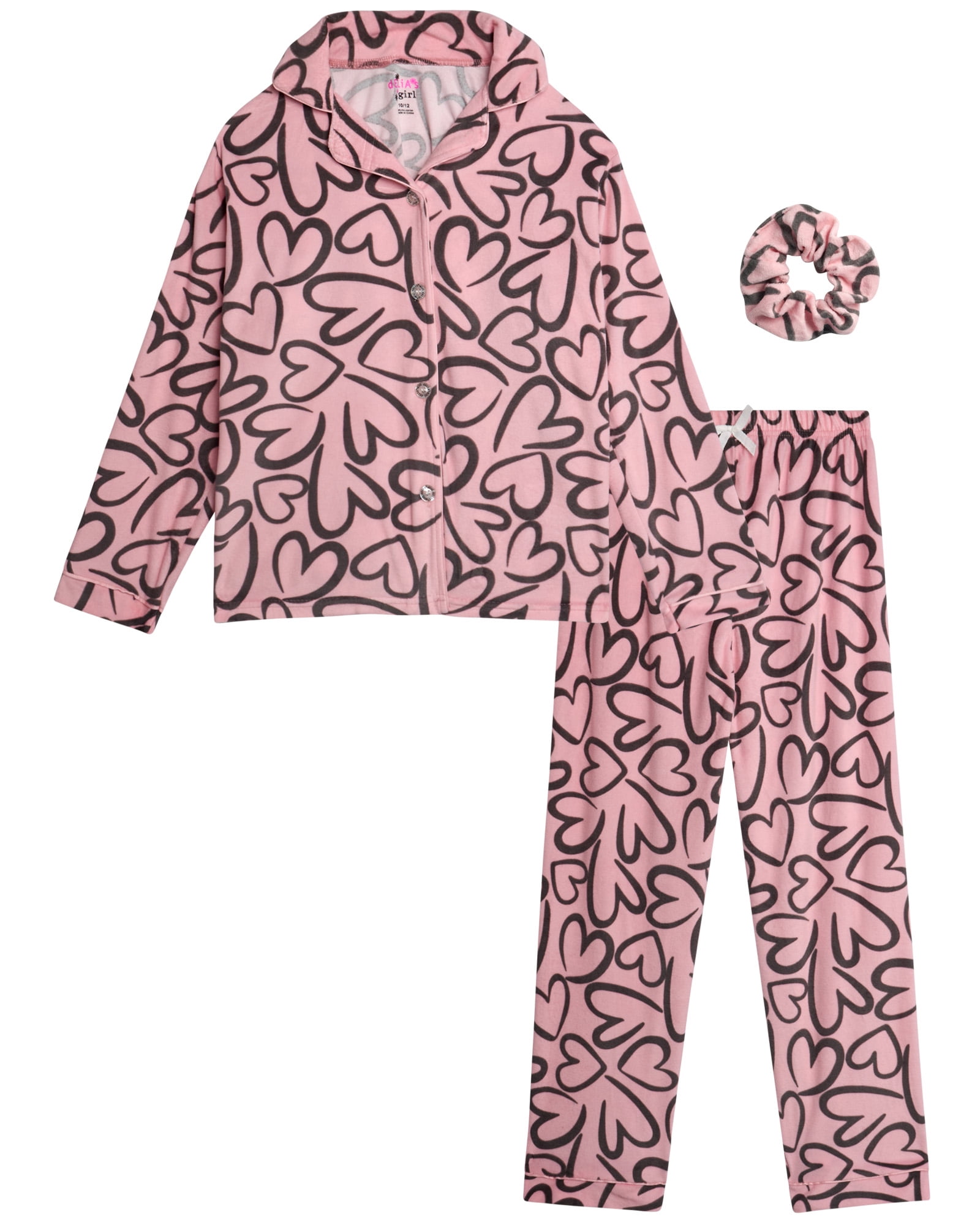 dELiA*s Girls' Pajama Set - 2 Piece Soft Velour Sleep Shirt and Pajama ...
