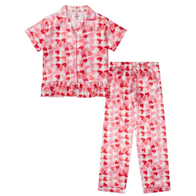 dELiA*s Girls' Pajama Set - 2 Piece Satin Button Down Sleepwear Pajamas ...