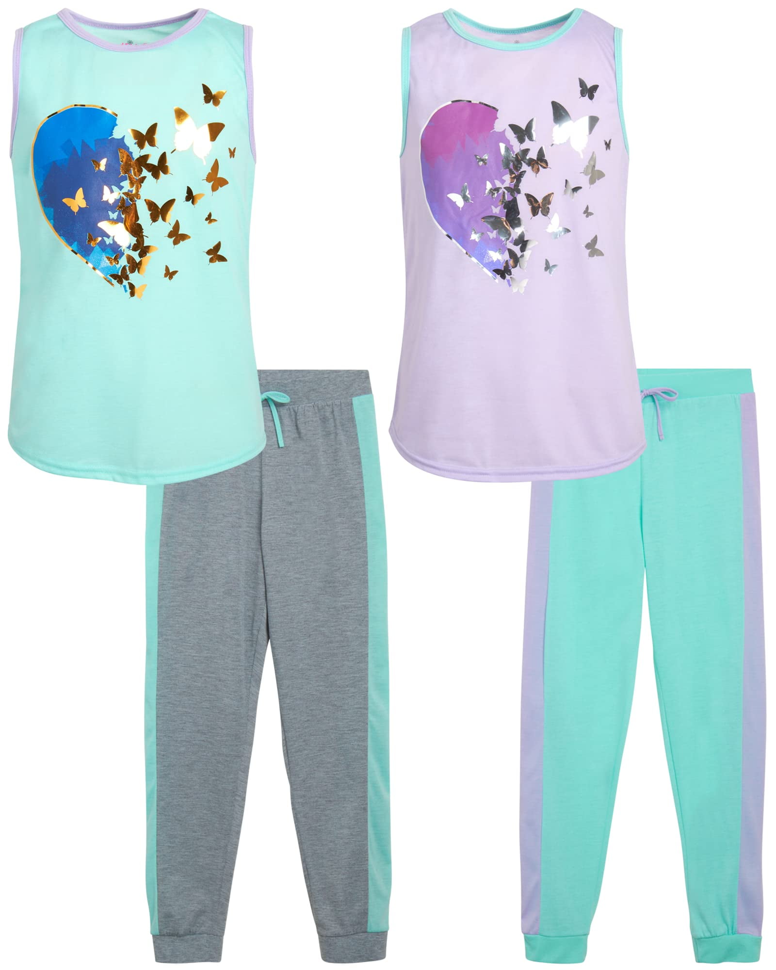 dELiA*s Girls' Pajama Set - 4 Piece Sleepwear Top and Pajama Pants ...