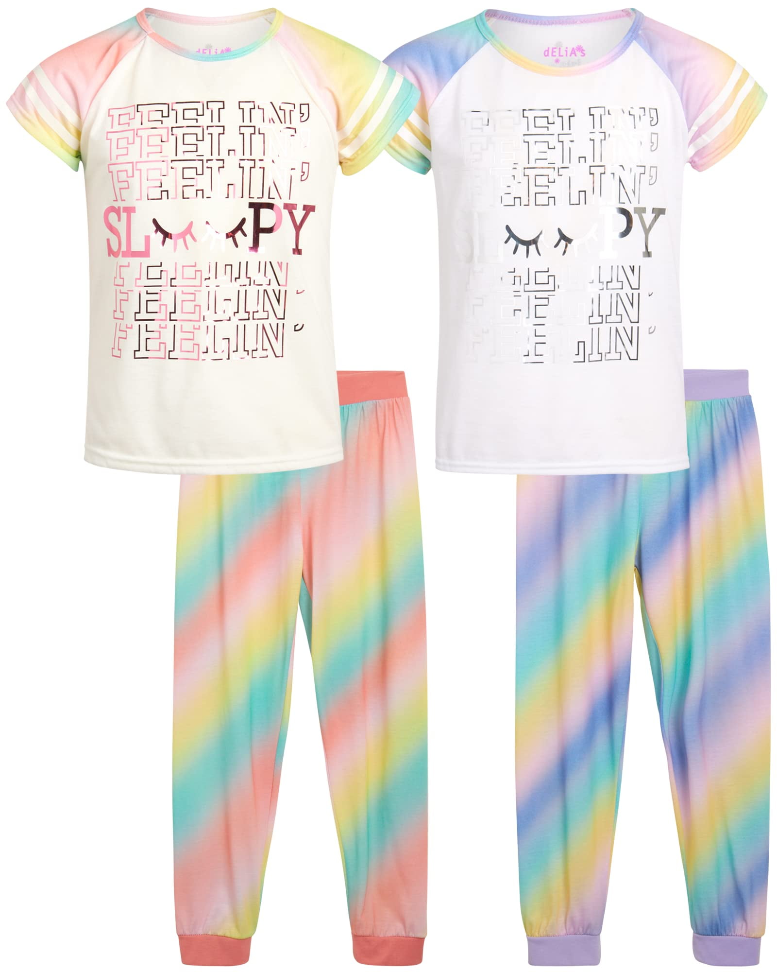 dELiA*s Girls' Pajama Set - 4 Piece Sleepwear Top and Pajama Pants ...
