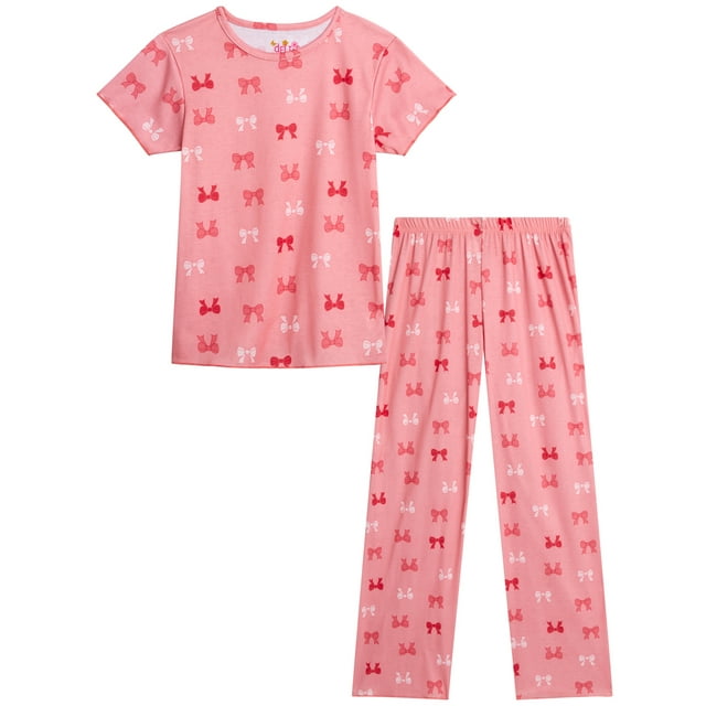 dELiA*s Girls' Pajamas - 2 Piece Snug Fit Pointelle Floral Bow Pajamas ...