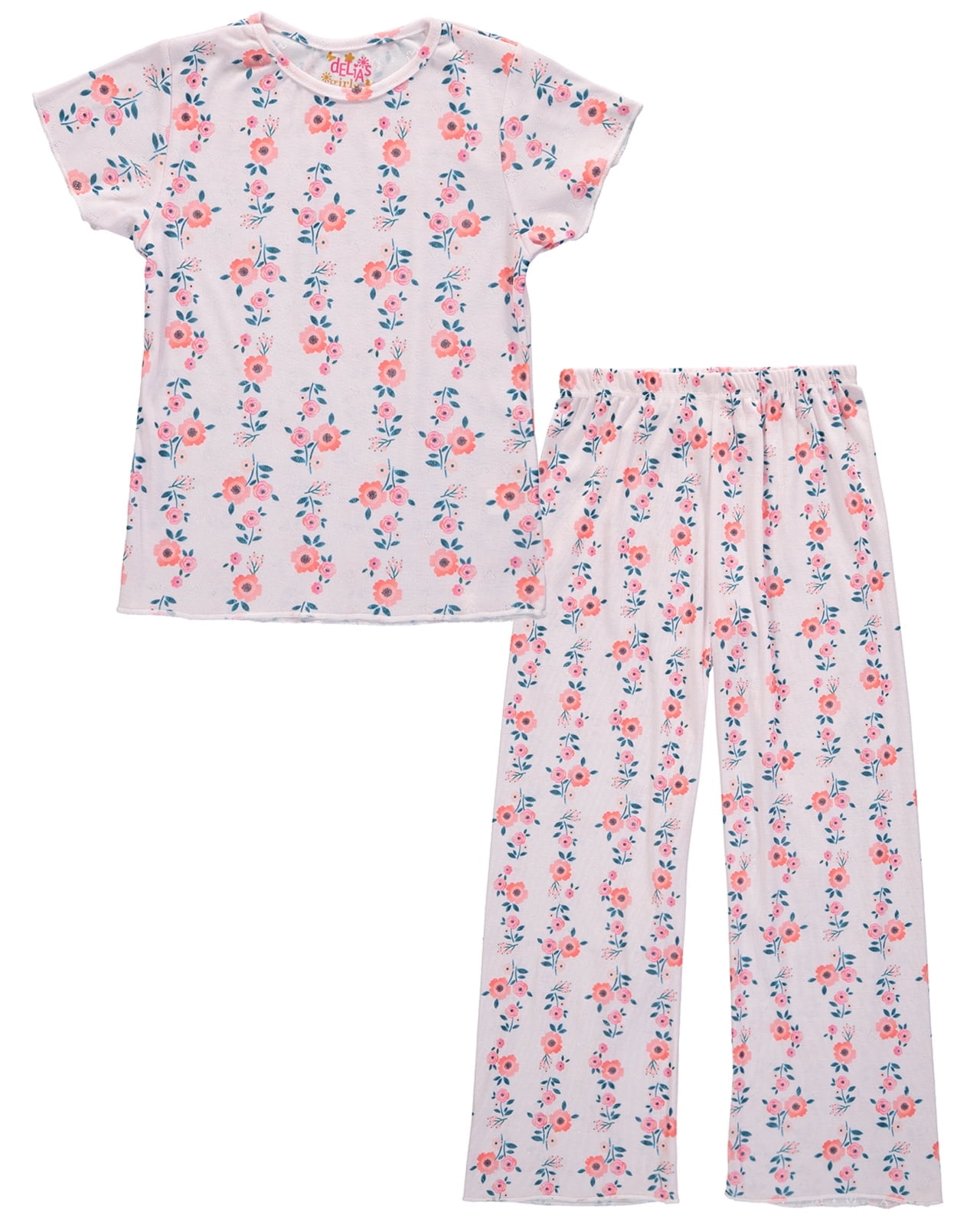 dELiA*s Girls' Pajamas, 2-Piece Snug Fit Pointelle Floral Bow Set ...