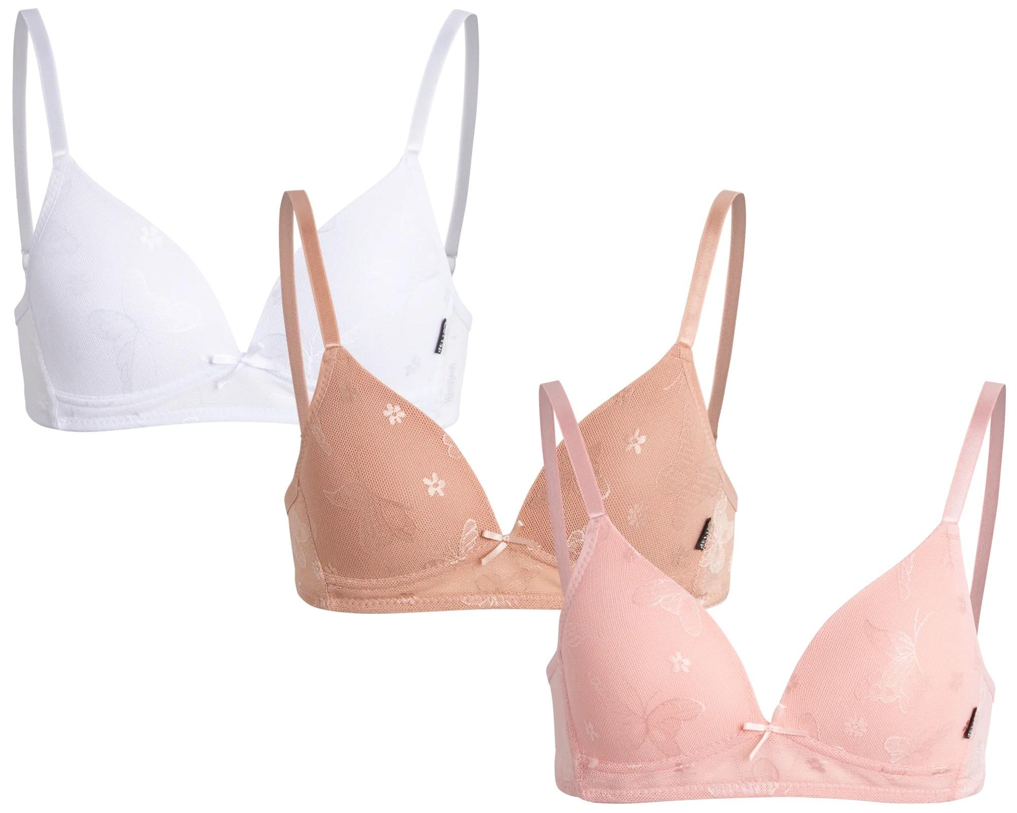 dELiA*s Girls' Training Bra - 3 Pack A-Cup Molded Wire-Free Microfiber ...