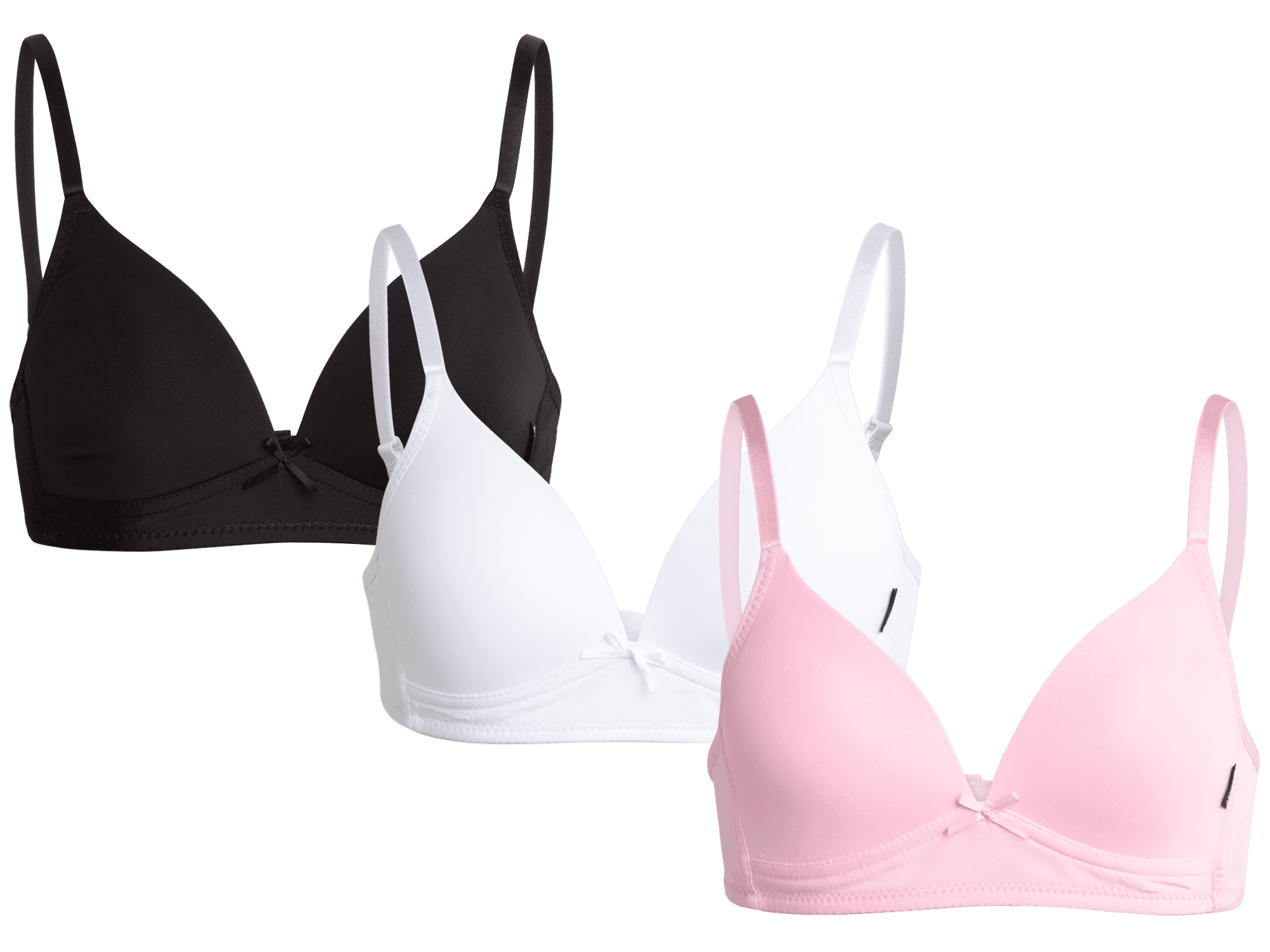 dELiA*s Girls Training Bra 3 Pack A-Cup Molded Microfiber Bralette with ...