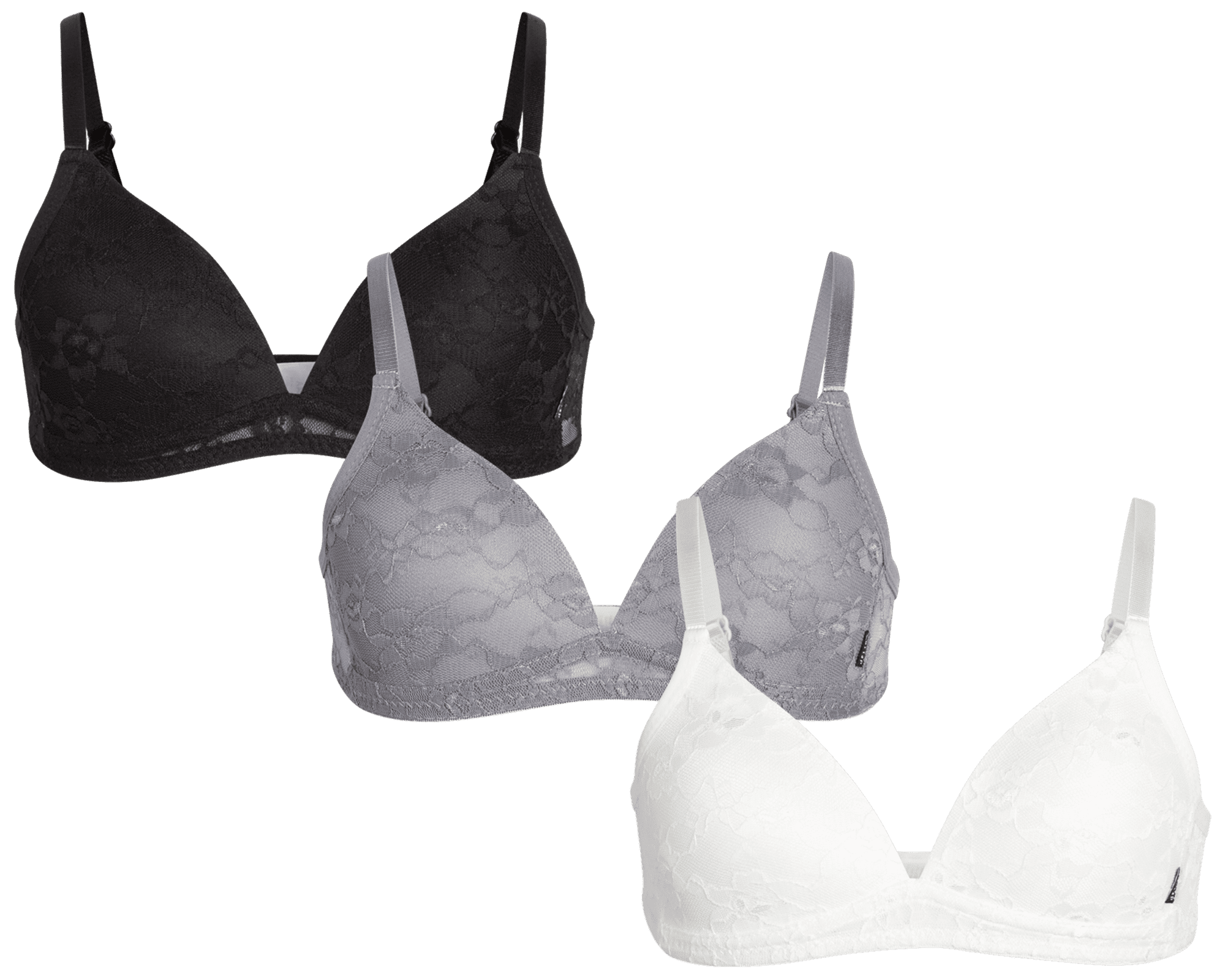 dELiA*s Girls' Training Bra - 3 Pack A-Cup Molded Wire-Free Microfiber ...