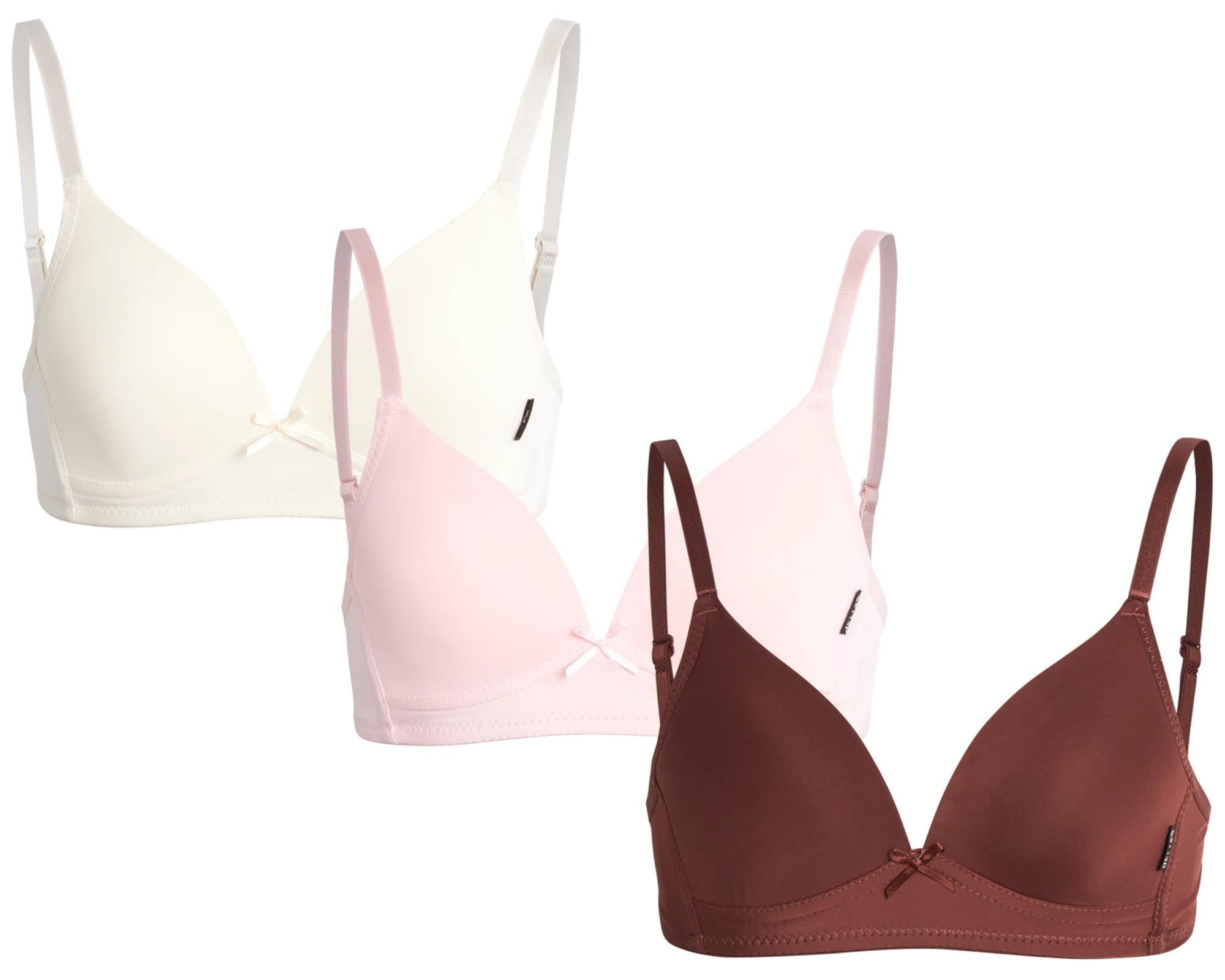 dELiA*s Girls' Training Bra - 3 Pack A-Cup Molded Wire-Free Microfiber ...