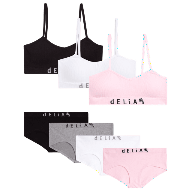 Delias Girls Training Bra Underwear Set 7 Piece Seamless Training