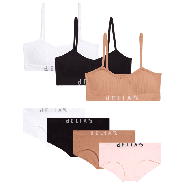 dELiA*s Girls' Training Bra Underwear Set - 7 Piece Seamless Training ...